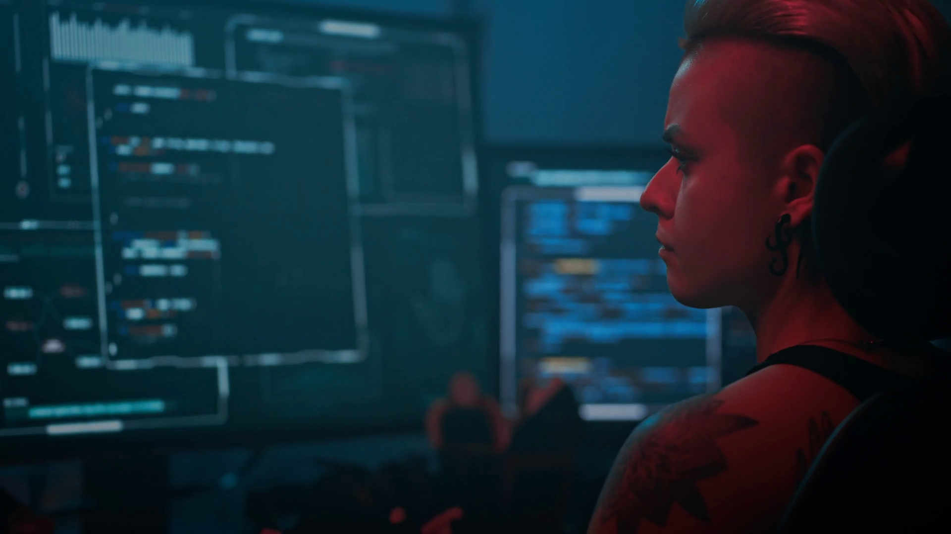 Serious Female Hacker Attacks Successful Stock Footage SBV-348833236 ...