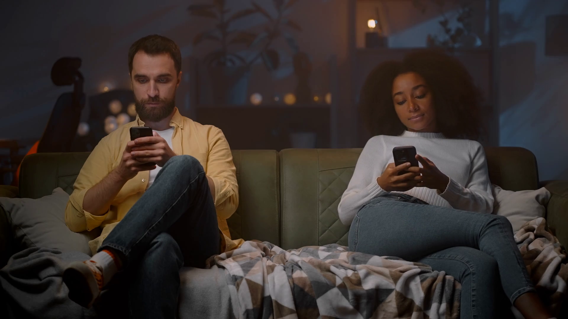 Loving Couple Browsing Digital Devices At Stock Footage SBV-348751935 - Storyblocks