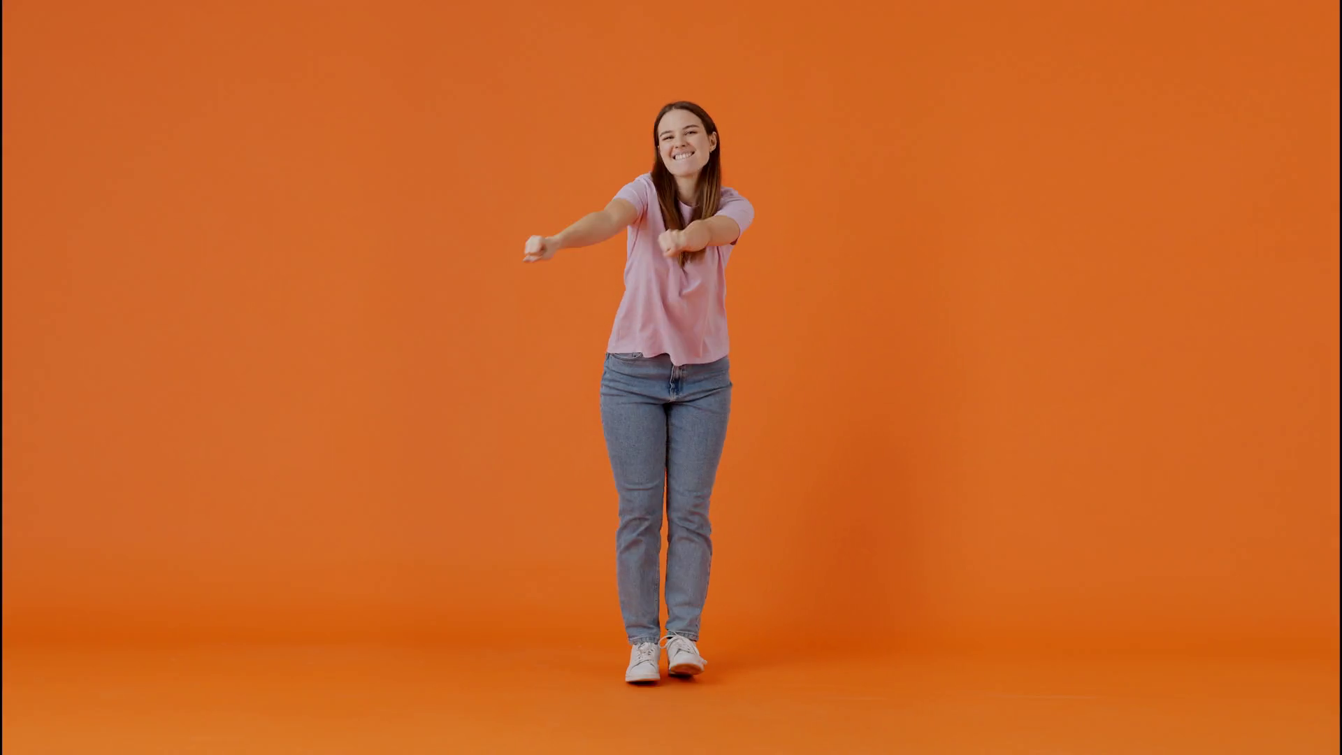 Playful Woman Dancing Twisting Hands With Stock Footage SBV-348752611 ...