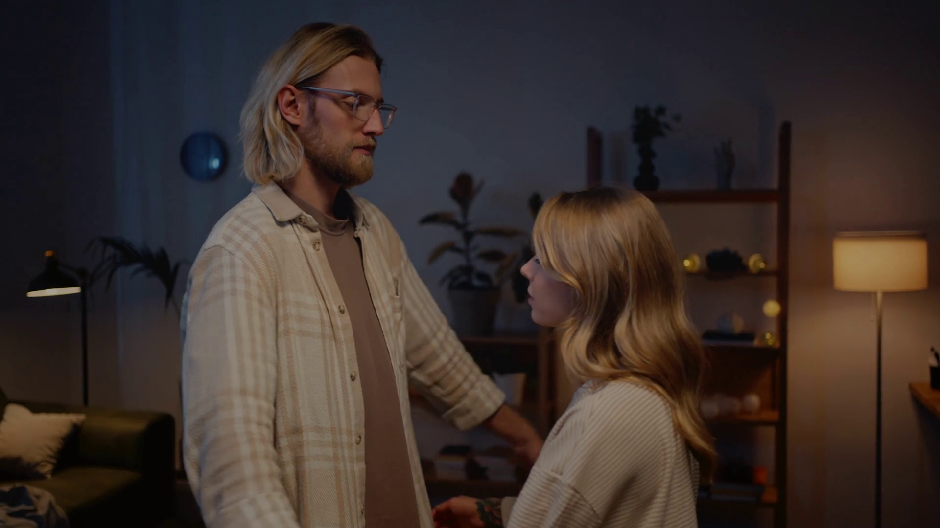 Gentle Married Couple Cuddling In Cozy Night Stock Footage SBV ...