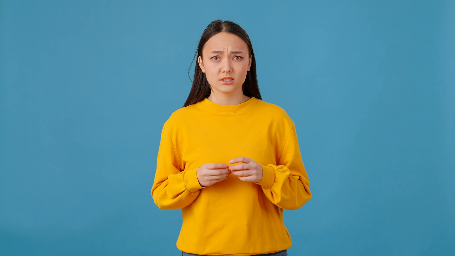 Anxious Female Looking Around Feeling Stock Footage SBV-348766728 ...