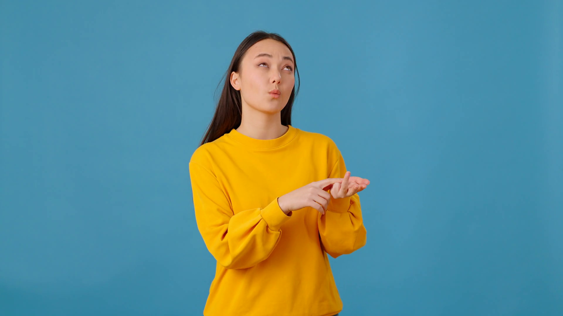 Woman Counting On Fingers Plans Day Over Stock Footage SBV-348766931 ...