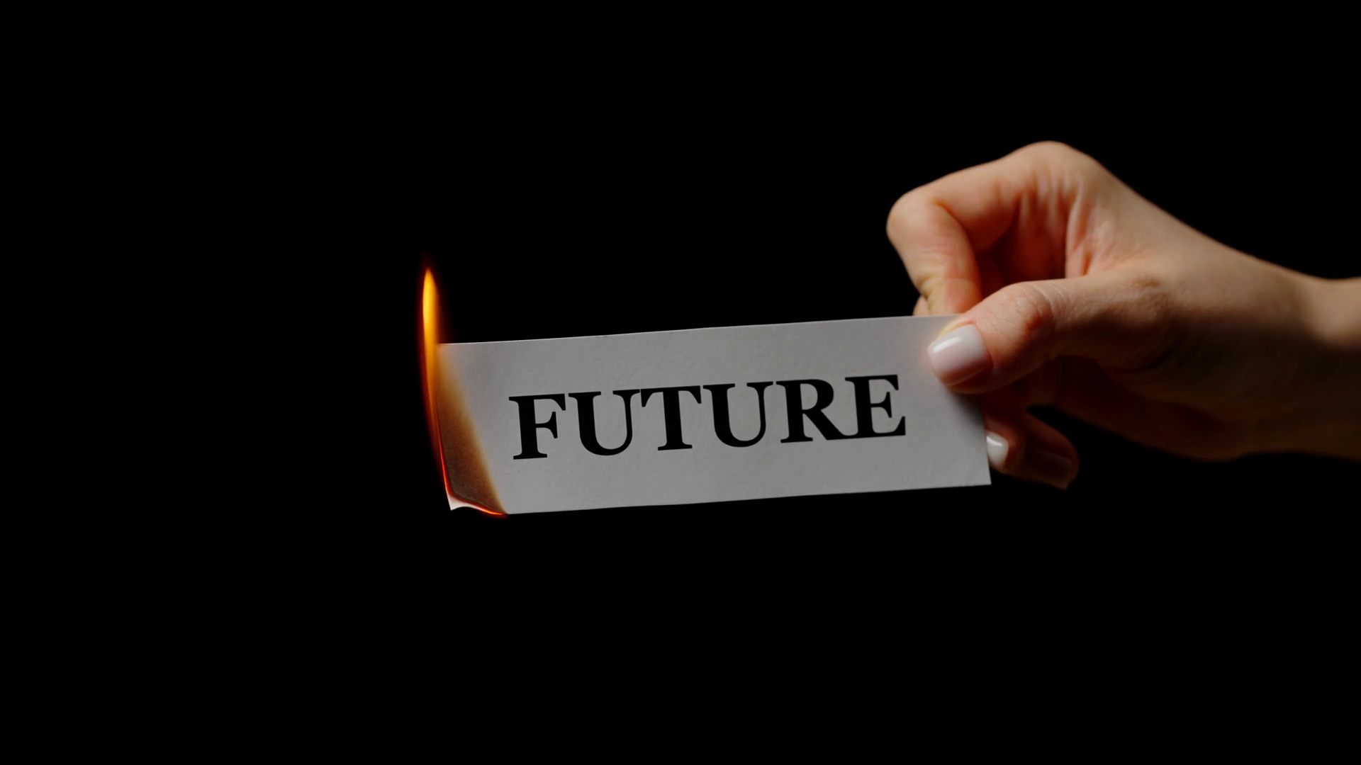 Flaming Paper With Word Future In Female Arm Stock Footage SBV ...
