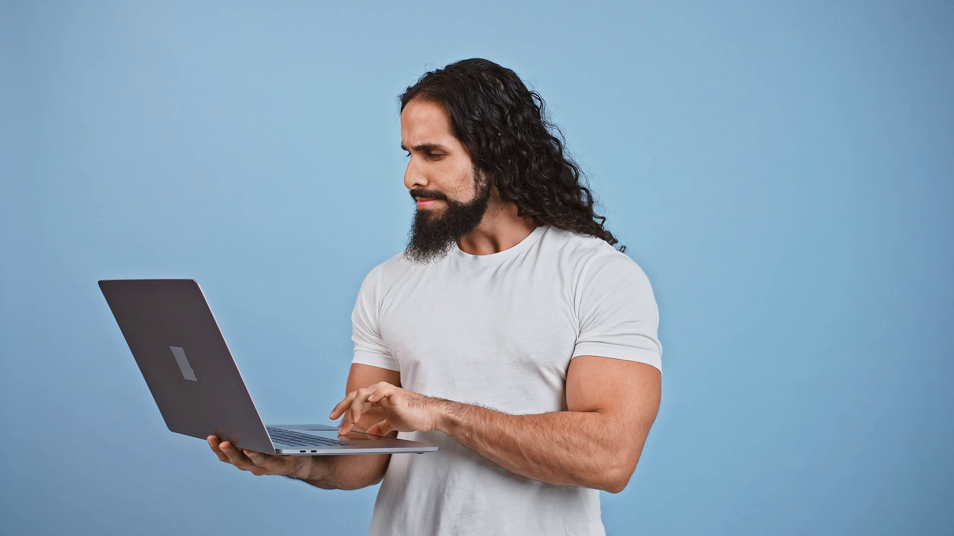 Great News Joyful Man Looking At Laptop Stock Footage SBV-338910837 ...