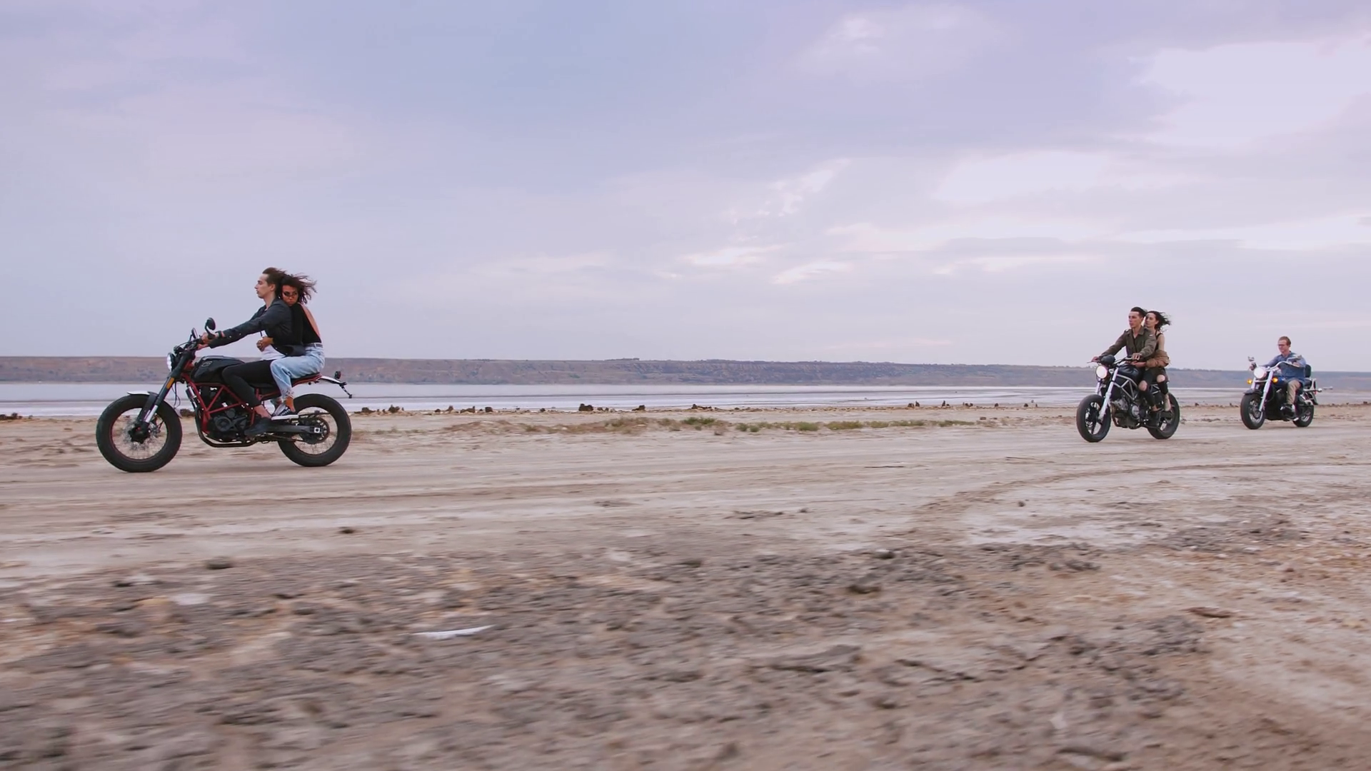 Young People Riding Motorbikes On Beach At Stock Footage SBV-338255756 ...