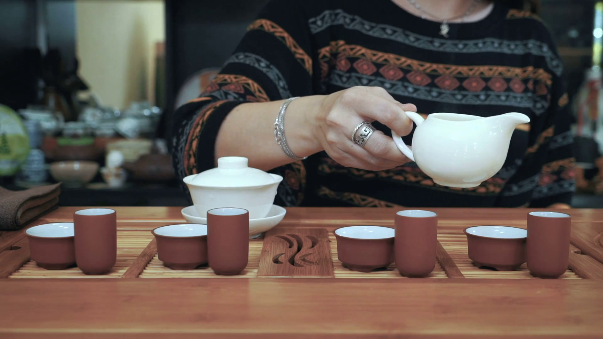 Master Of Tea Pouring Water In Pialas Stock Footage SBV-338414775 ...