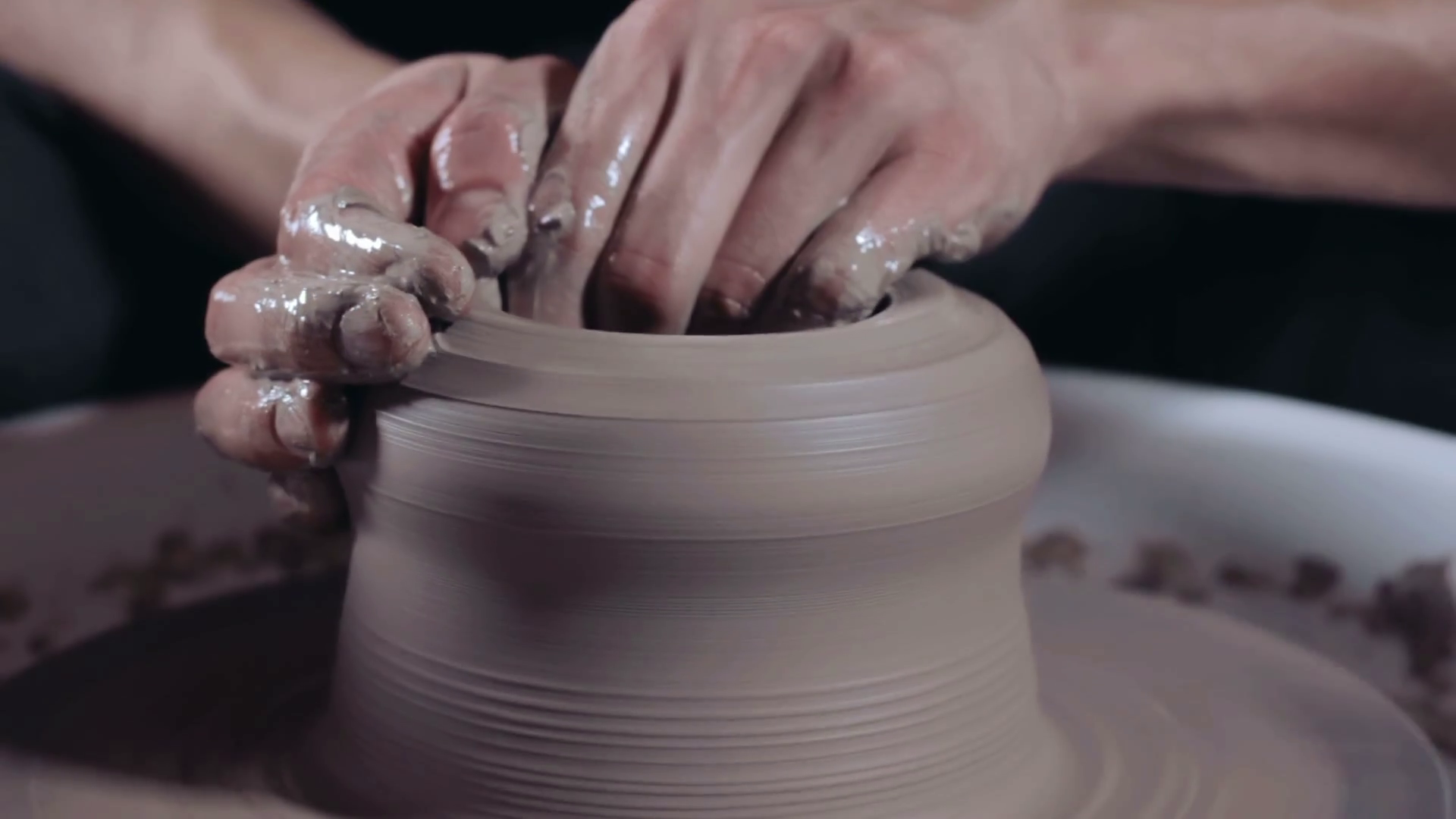 Pottery Sculpting Traditional Clay Pot Close Stock Footage SBV ...