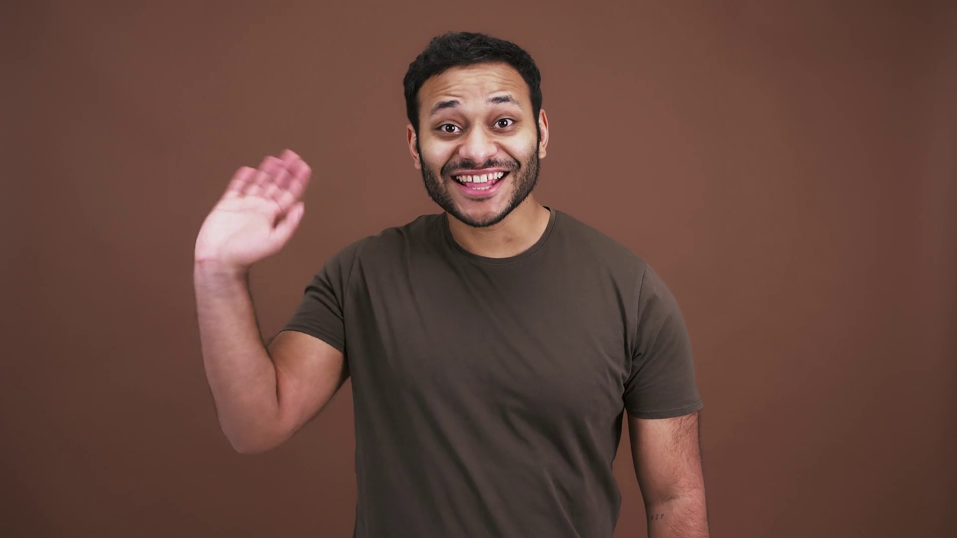 Studio Portrait Of Cheerful Friendly Arab Stock Footage SBV-338964864 ...