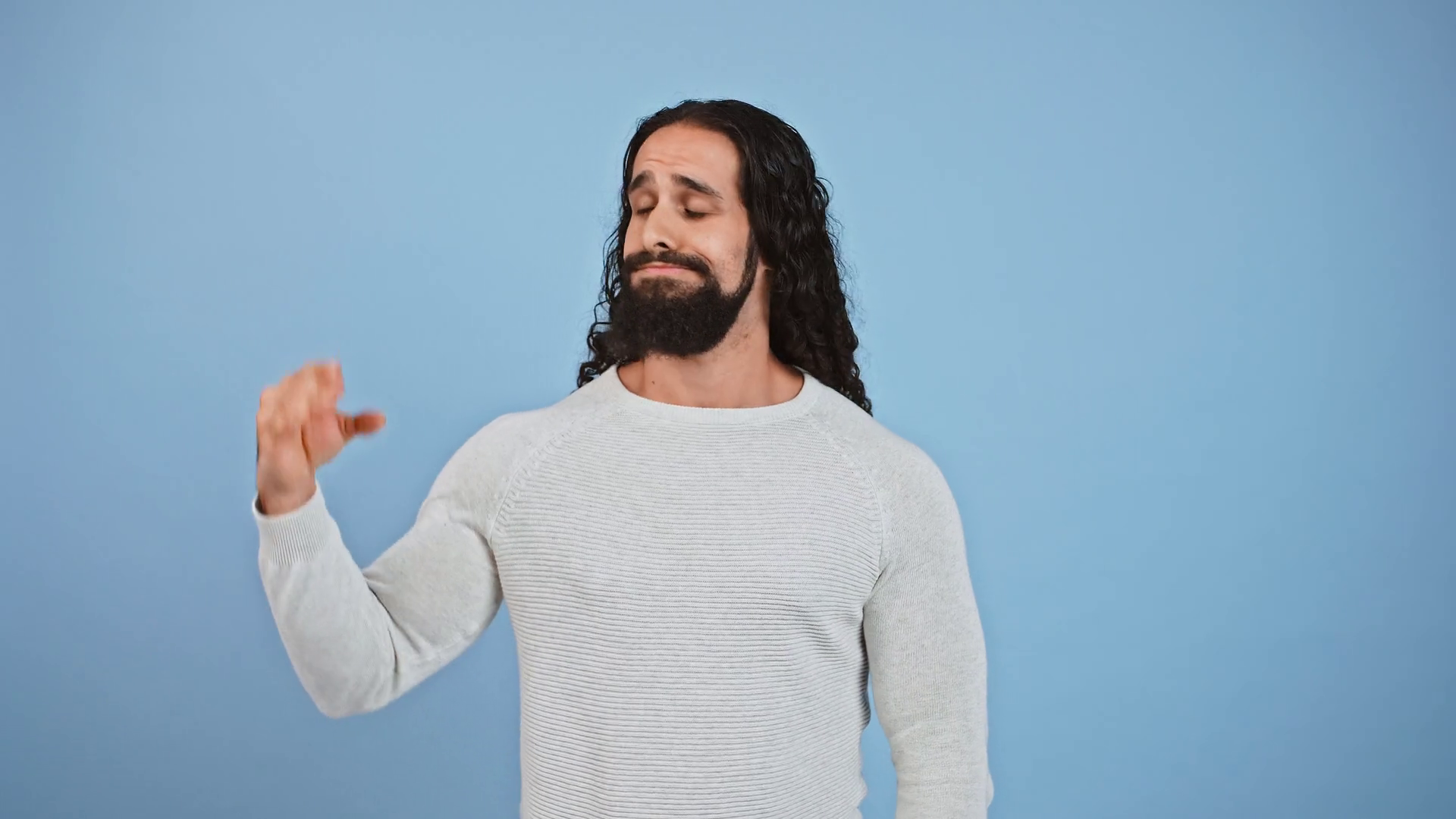 Studio Portrait Of Sceptical Bearded Guy Stock Footage SBV-338910812 ...