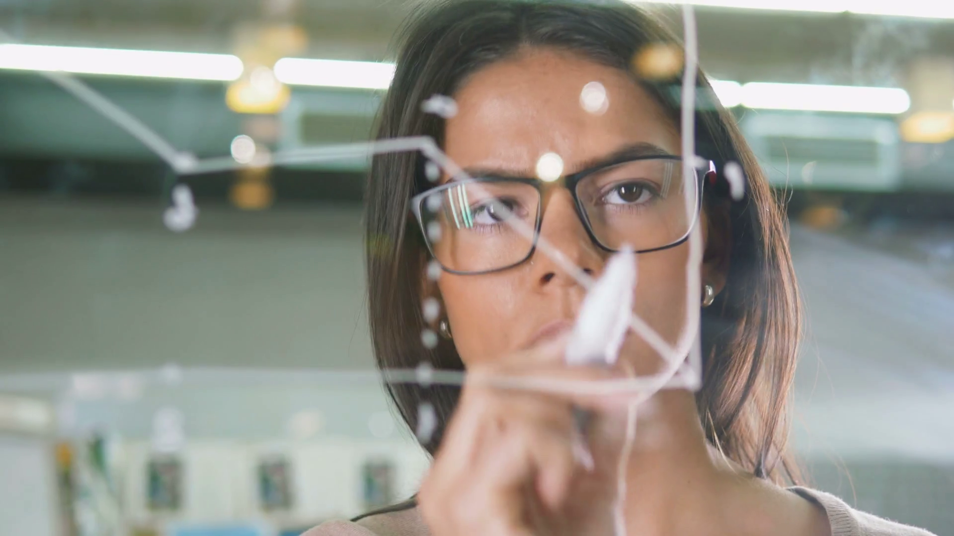 Talented Young Professional Writing On Glass Stock Footage SBV ...