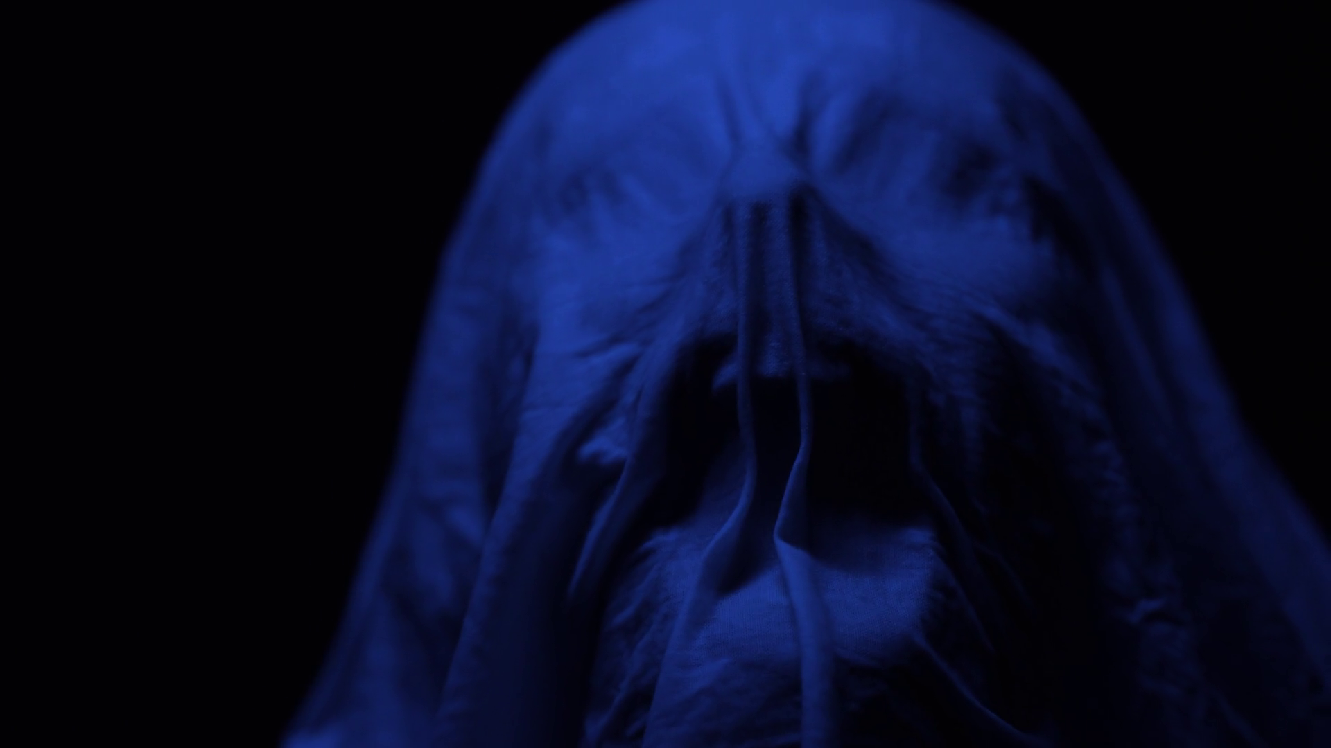 A Man's Face Is Eerily Wrapped In Soaked Stock Footage SBV-351895973 ...