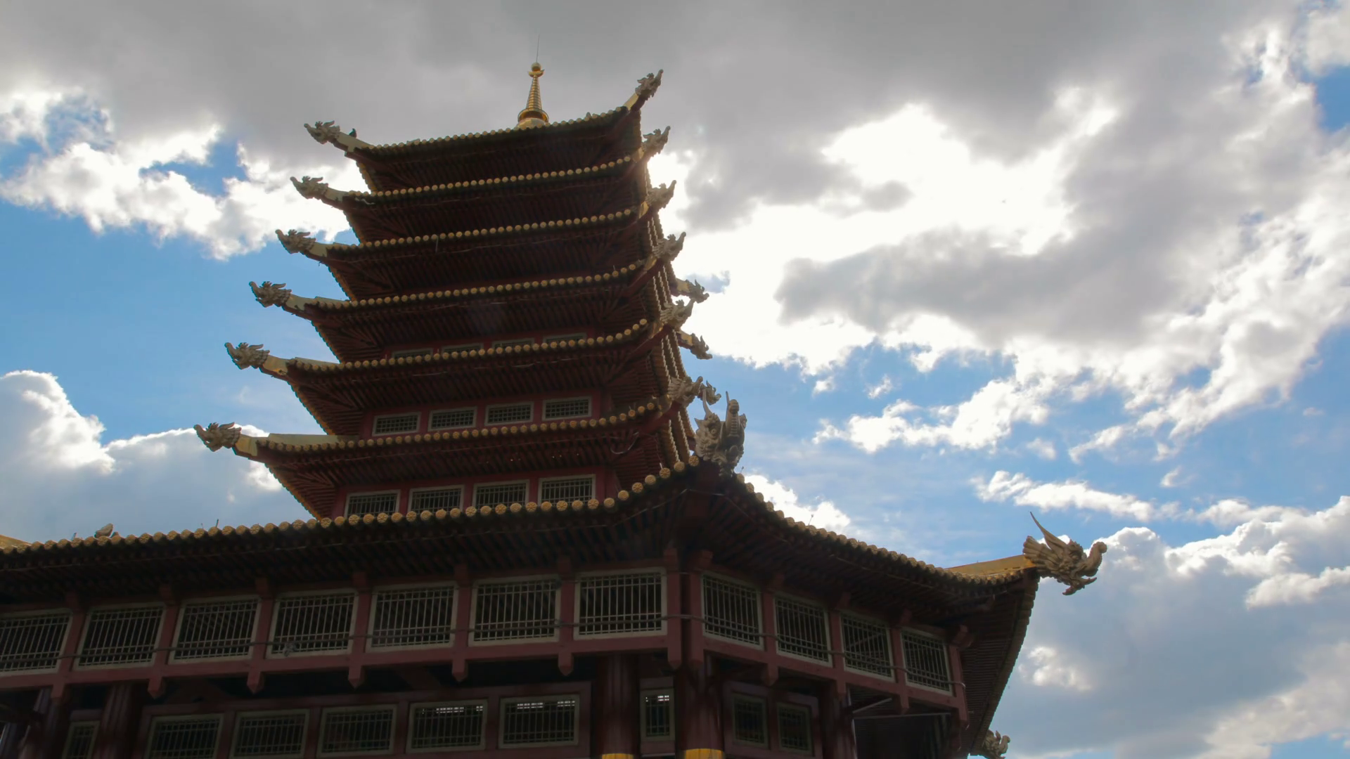Chinese Architecture Against Clouds Stock Footage SBV-307474964 ...