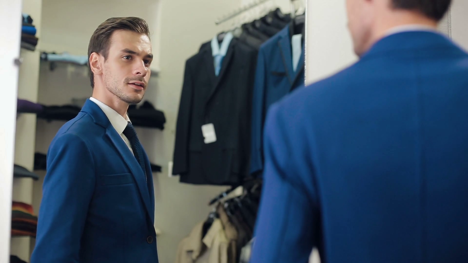 Man In New Suit At Clothing Store Stock Footage SBV-309495193 - Storyblocks