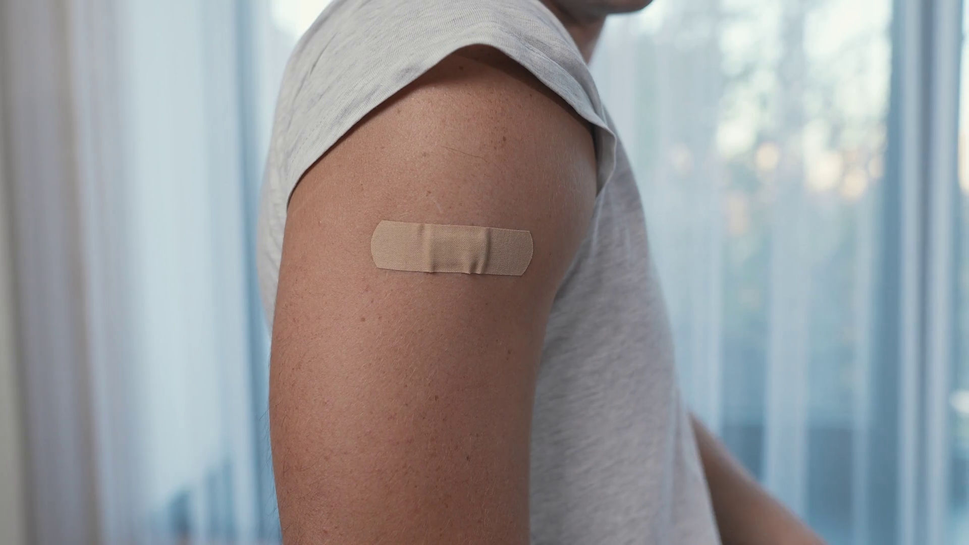 Man Shows Adhesive Bandage Injection Of Stock Footage SBV-346719677 ...