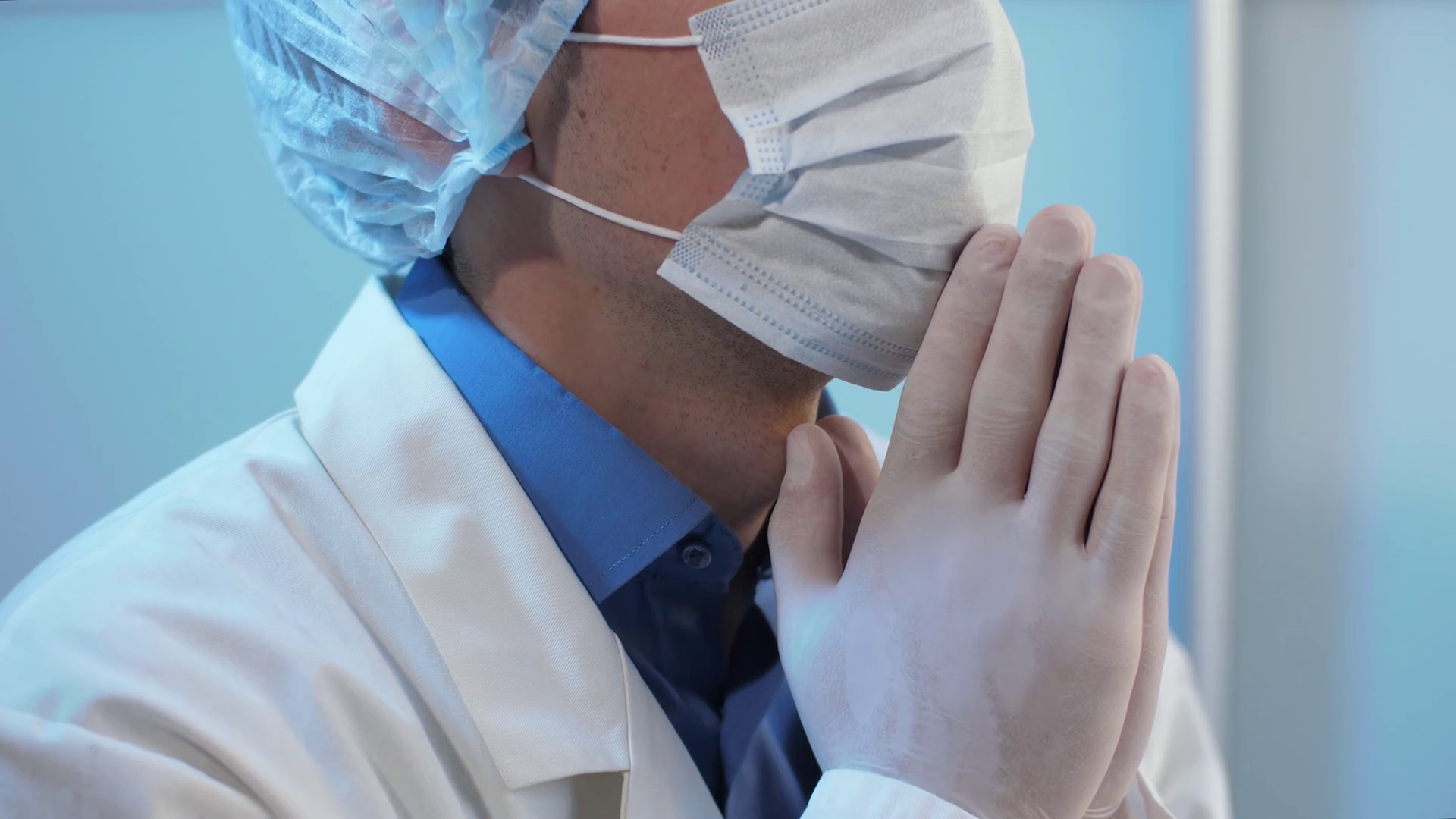 Doctor Praying In Hospital Askig Help Stock Footage SBV-338307516 ...