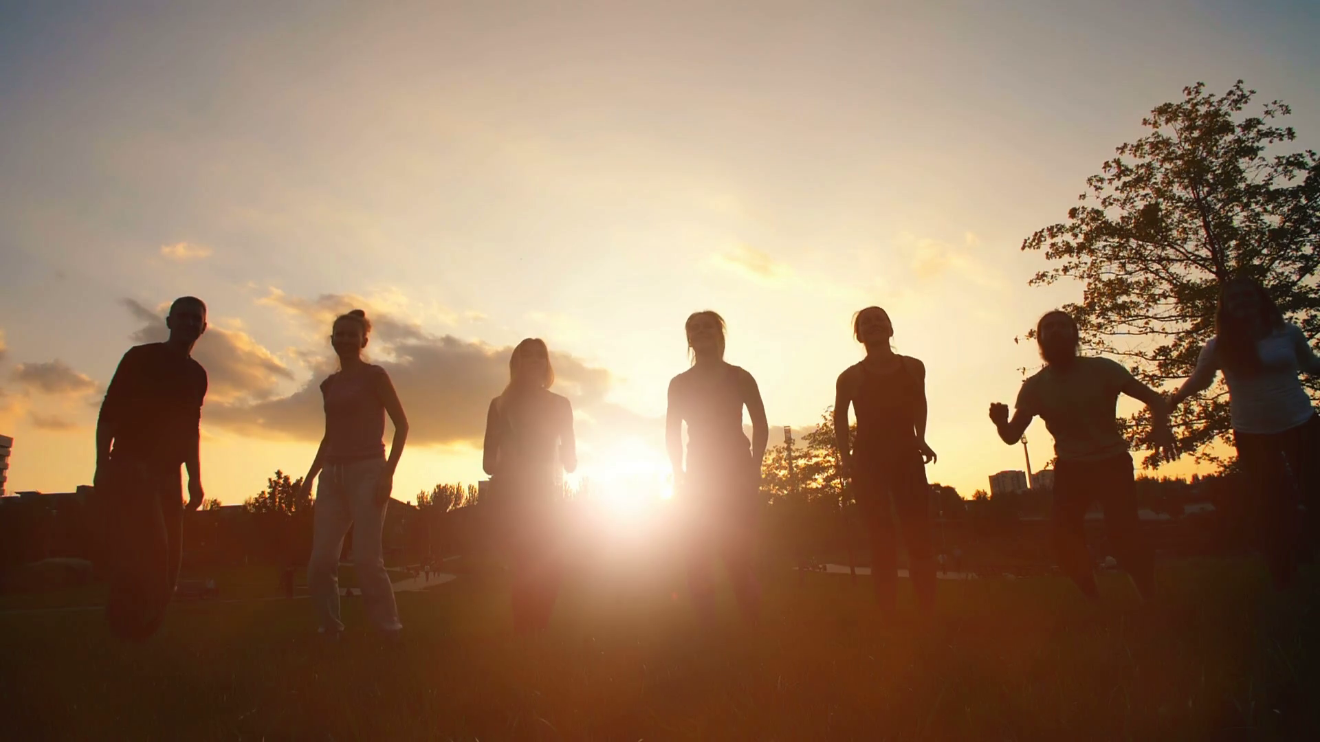 Happy Friends Jumping At Sunset Stock Footage SBV-318308095 - Storyblocks