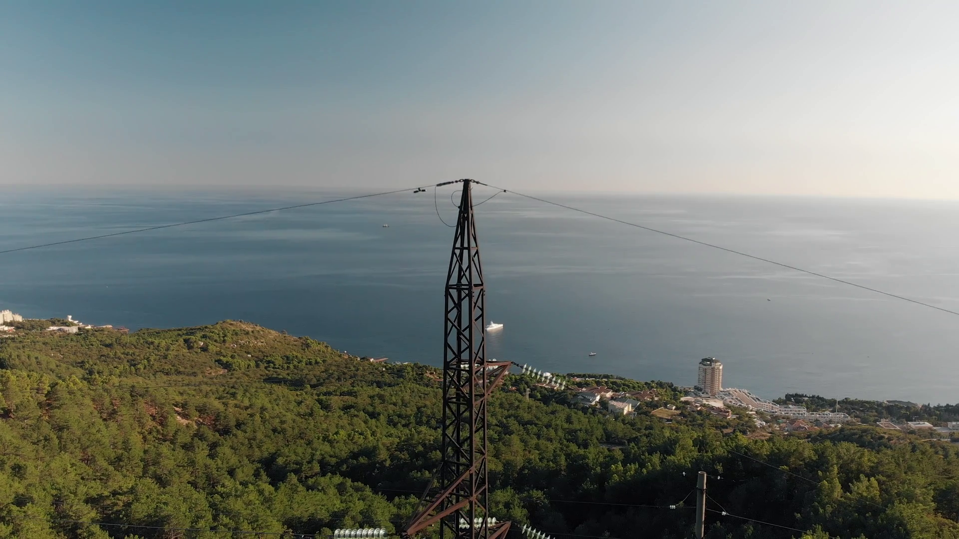 High-voltage Tower Sky Aerial Stock Footage SBV-328833019 - Storyblocks