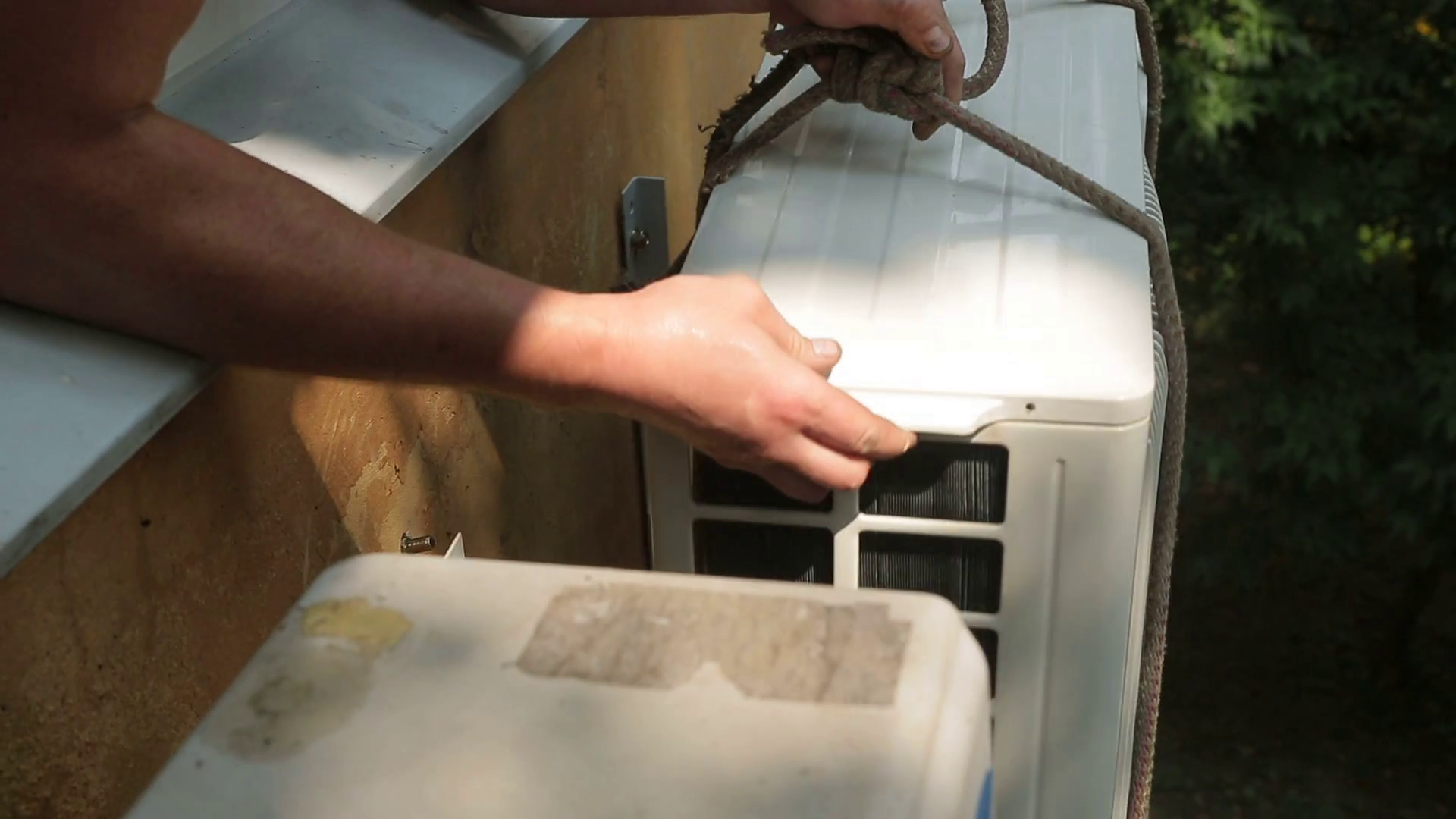 Installing Of Air Conditioner Stock Footage SBV-320011443 - Storyblocks