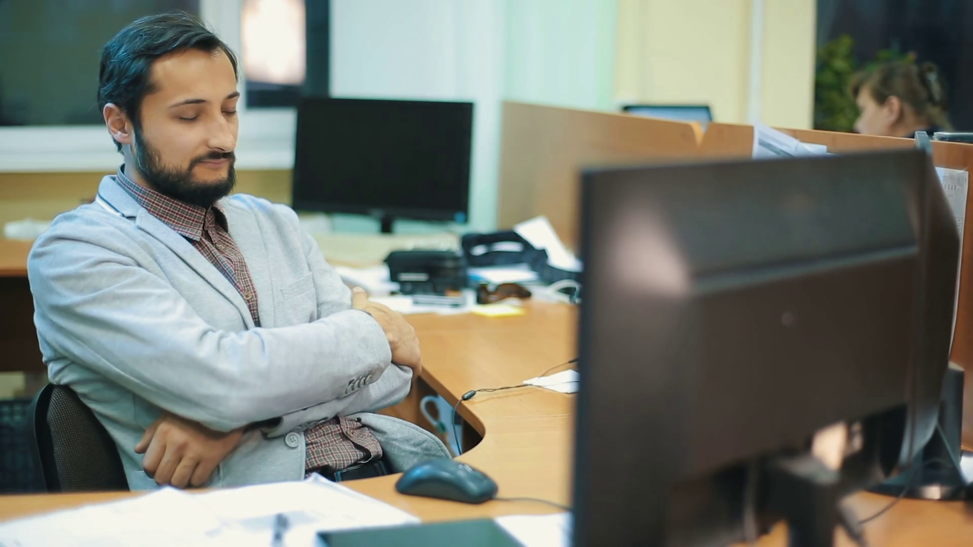 Man Sleeping At Work Stock Footage SBV-313528918 - Storyblocks