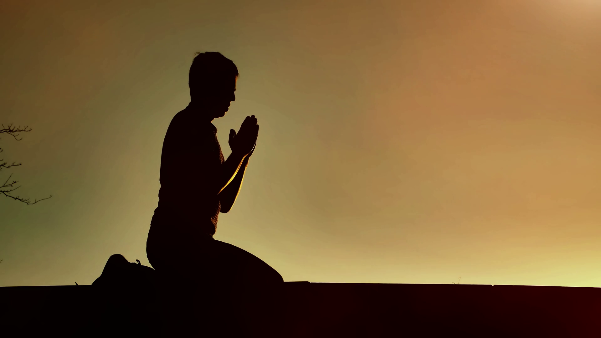 Religious Man Bows On Sunset Stock Footage SBV-338714496 - Storyblocks