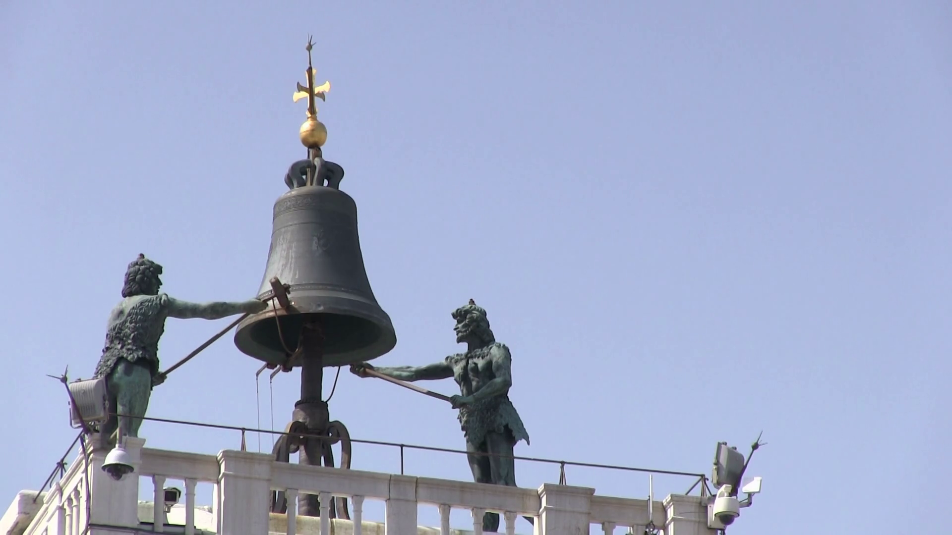 Bell Ringing At Top Of Tower In Venice Italy Stock Footage SBV ...
