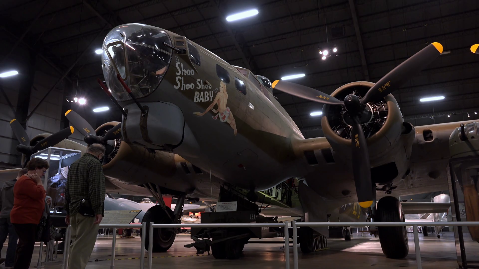 Boeing B-17g Flying Fortress At Wpafb Museum Stock Footage SBV ...