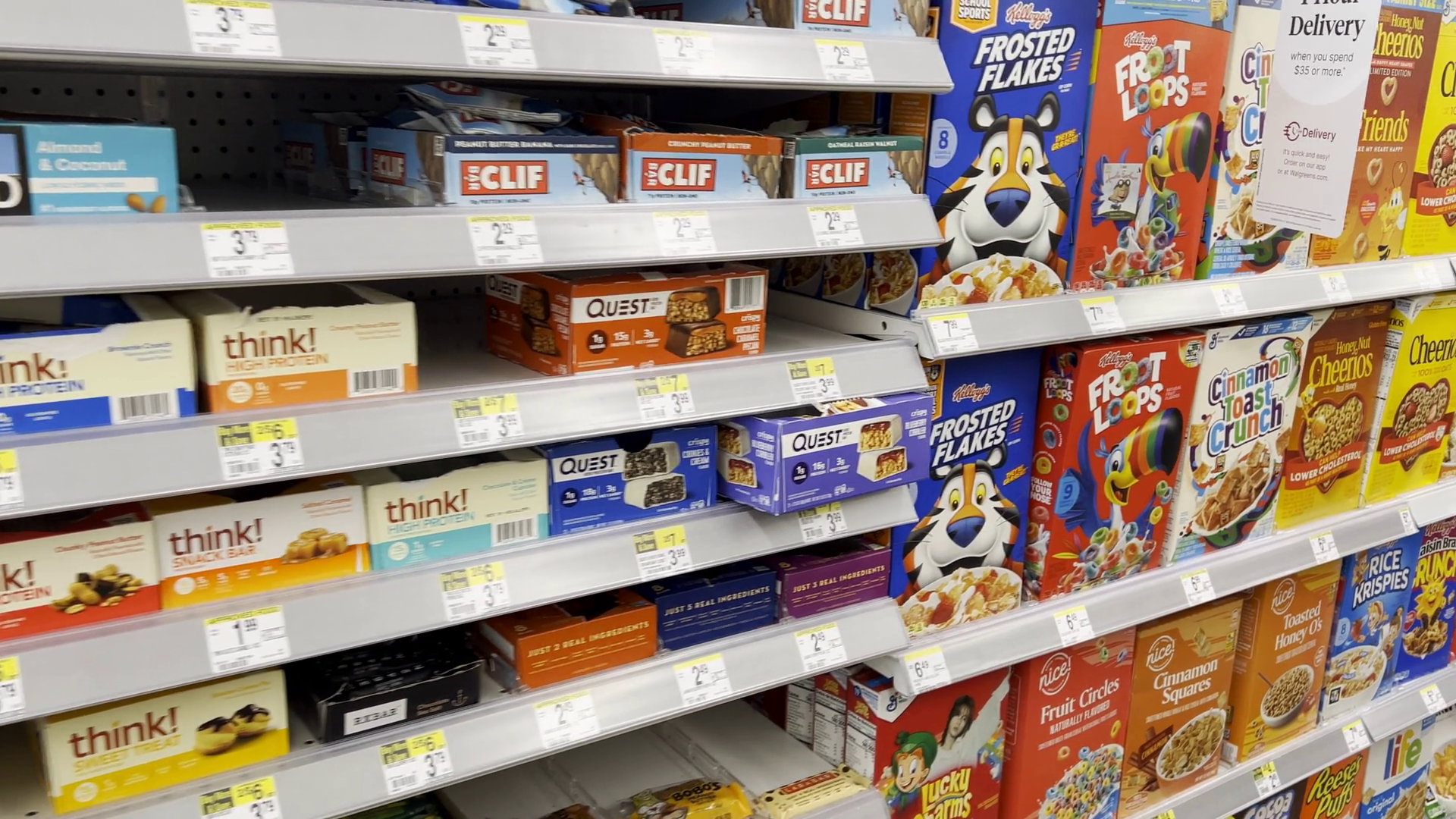 Breakfast Cereal Choices At Local Pharmacy Stock Footage SBV-352040672 ...