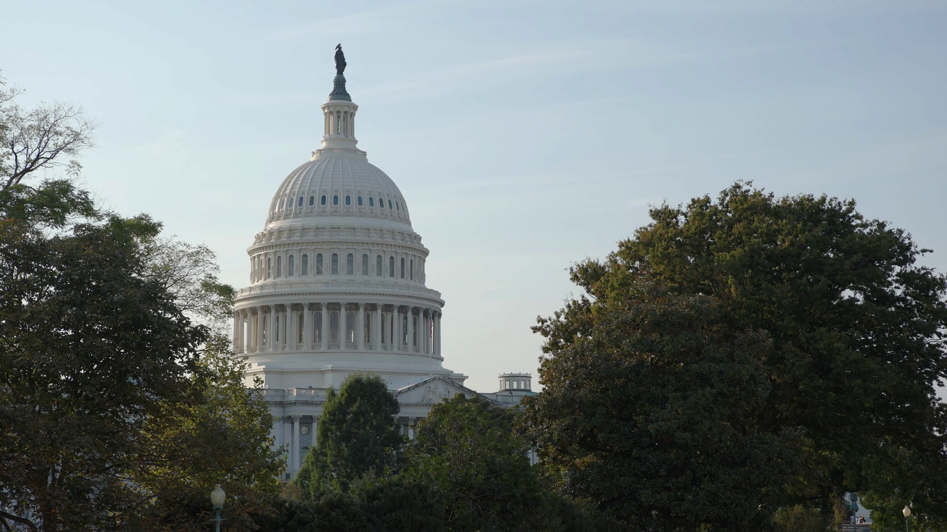 Capitol Building Behind Front Yard Trees 4k Stock Footage SBV-352040804 ...