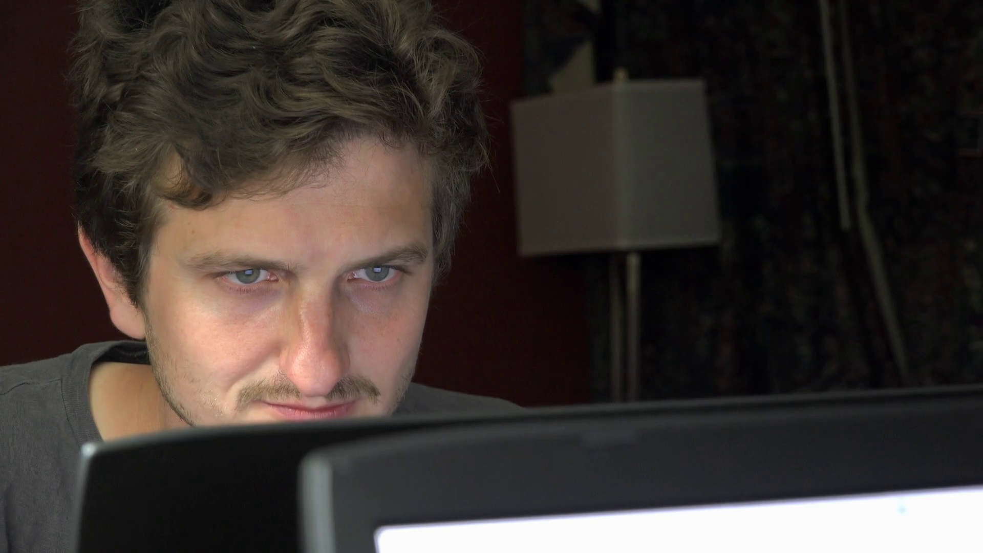 Creep Man In Hotel Room Surfing Internet 4k Stock Footage SBV-302470958 ...