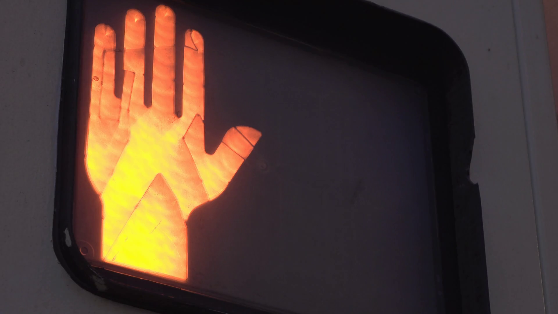 Crosswalk Sign Close Up On Hand Walking Stock Footage SBV-312986389 ...