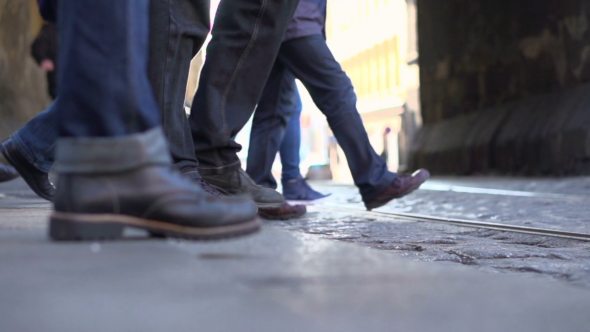 Feet Stepping On Street To Cross In Slow Stock Footage SBV-300225978 ...