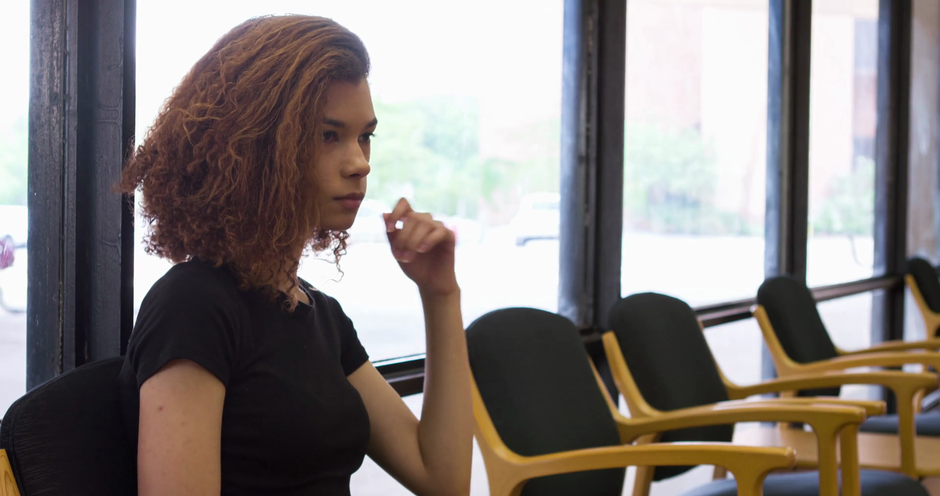 Female Sitting In Waiting Room 4k Stock Footage SBV-301051806 - Storyblocks