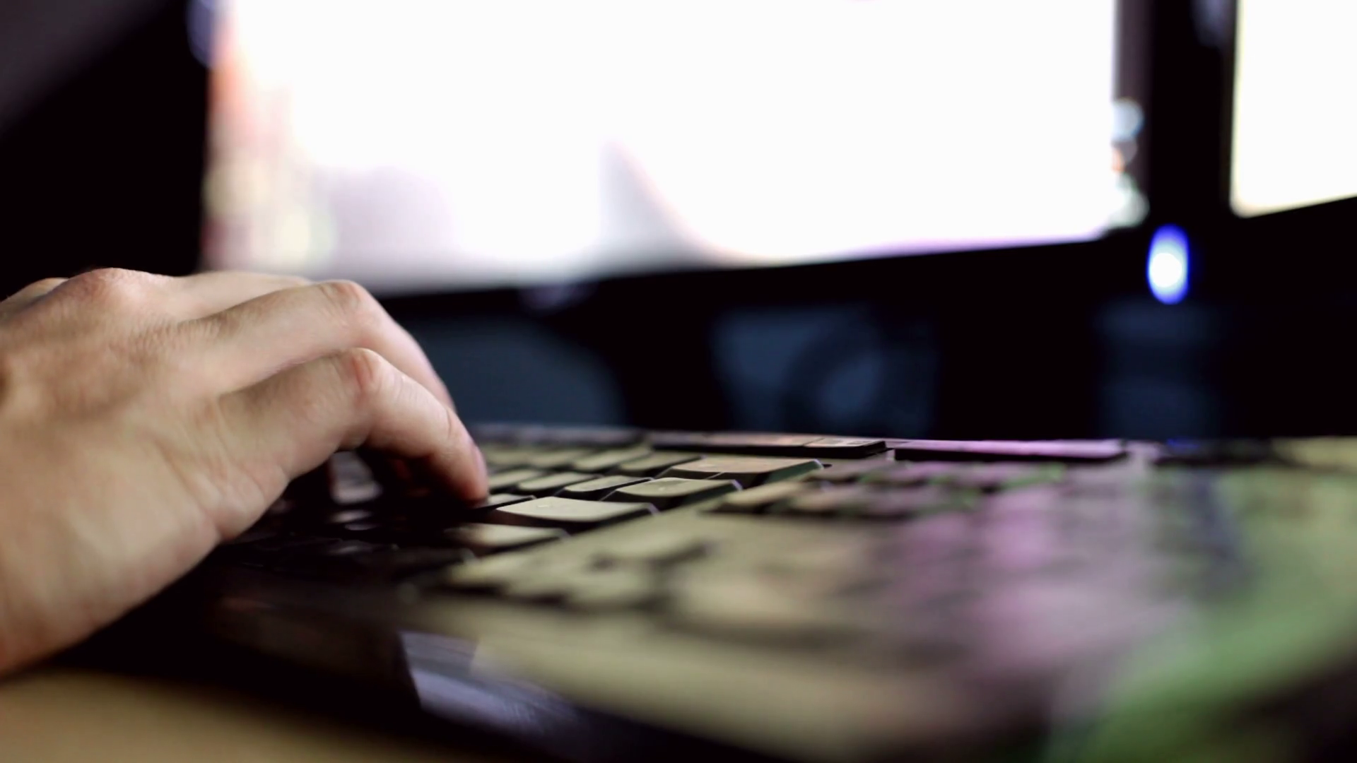 Fingers Typing At Desktop Computer Keyboard Stock Footage SBV-301093516 ...