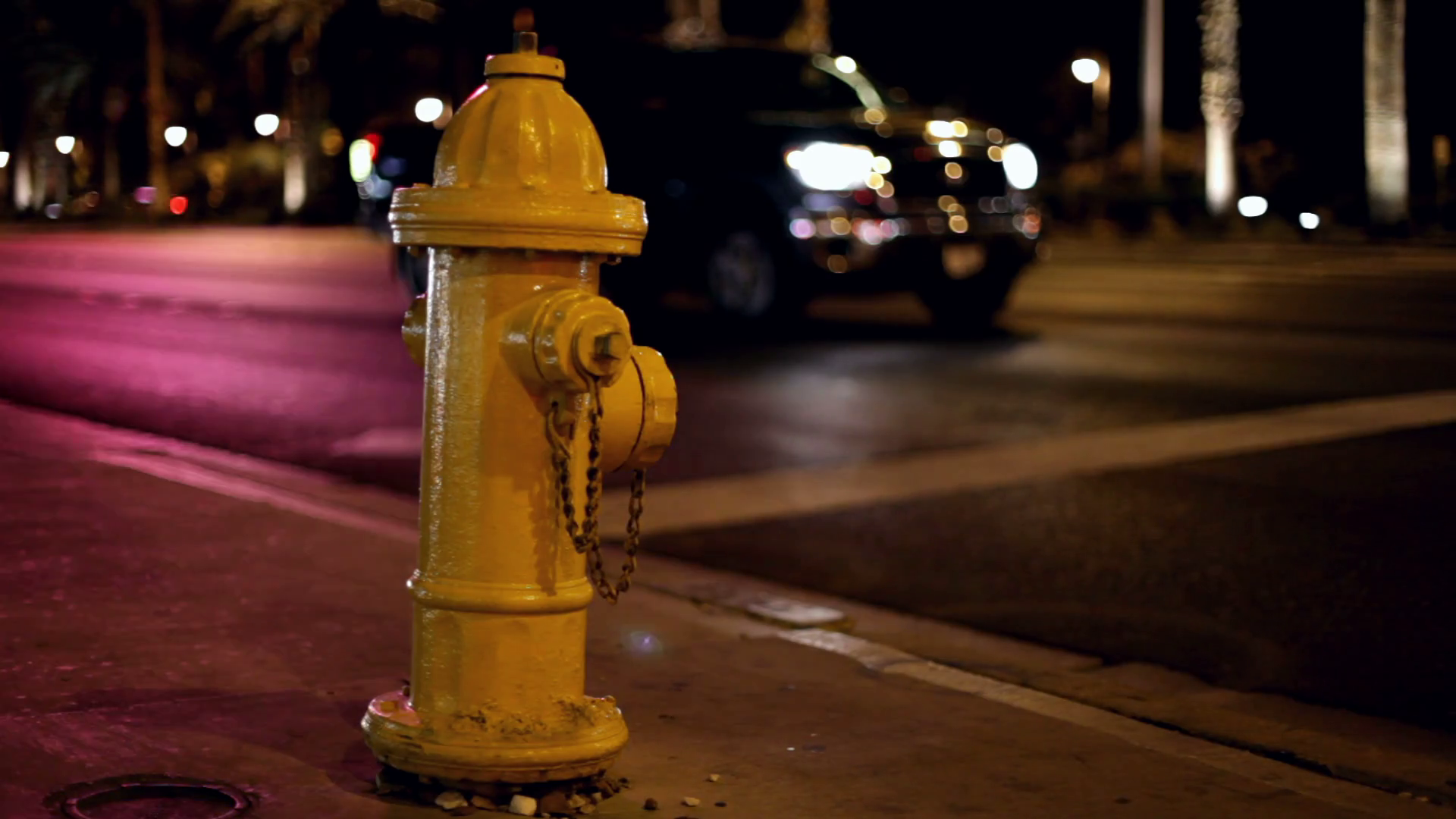 Fire Hydrant With Flashing Lights At Night Stock Footage SBV-301082634 ...