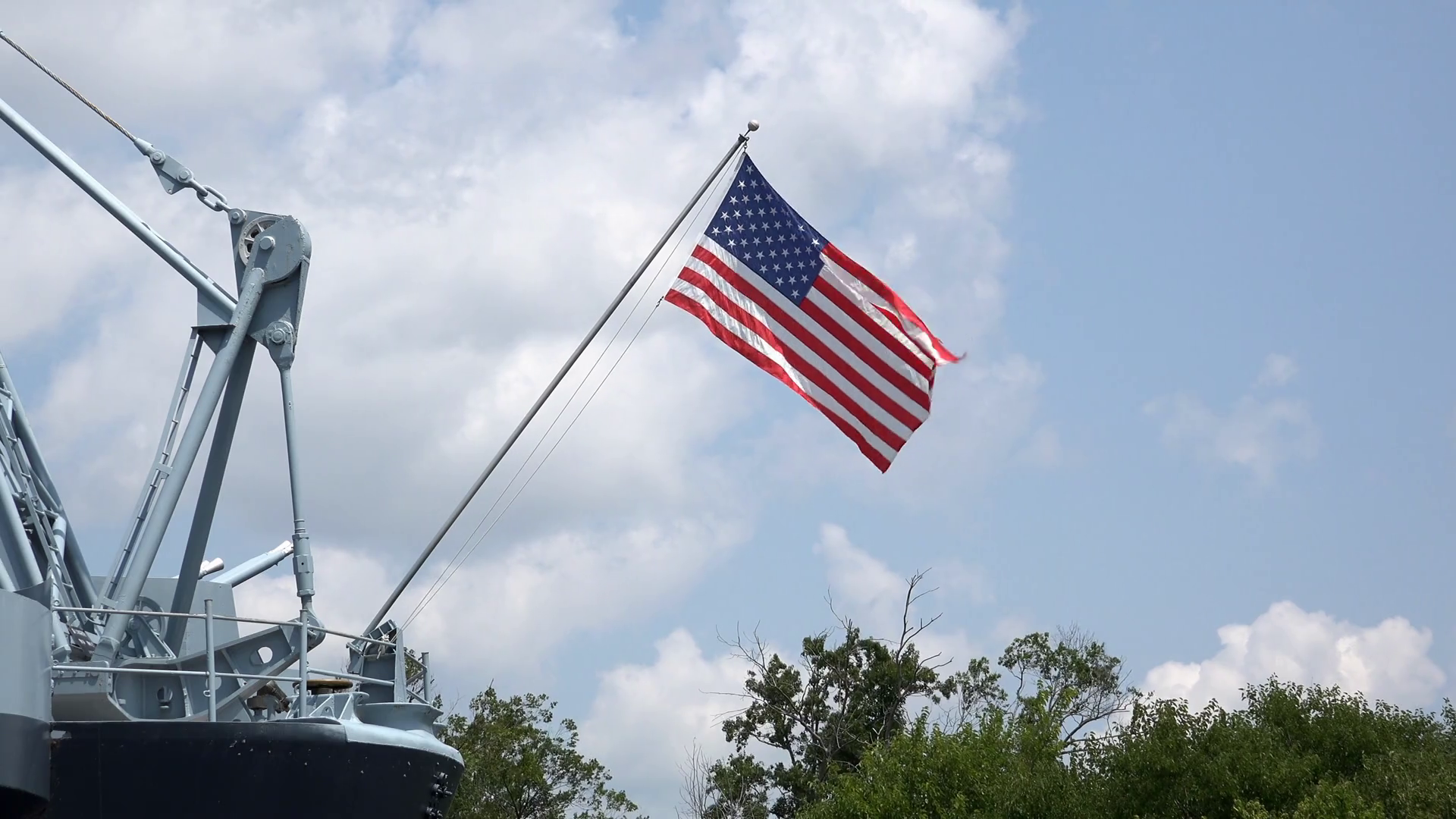 Flag On Military Navy Vessel Waving Proud 4k Stock Footage SBV ...