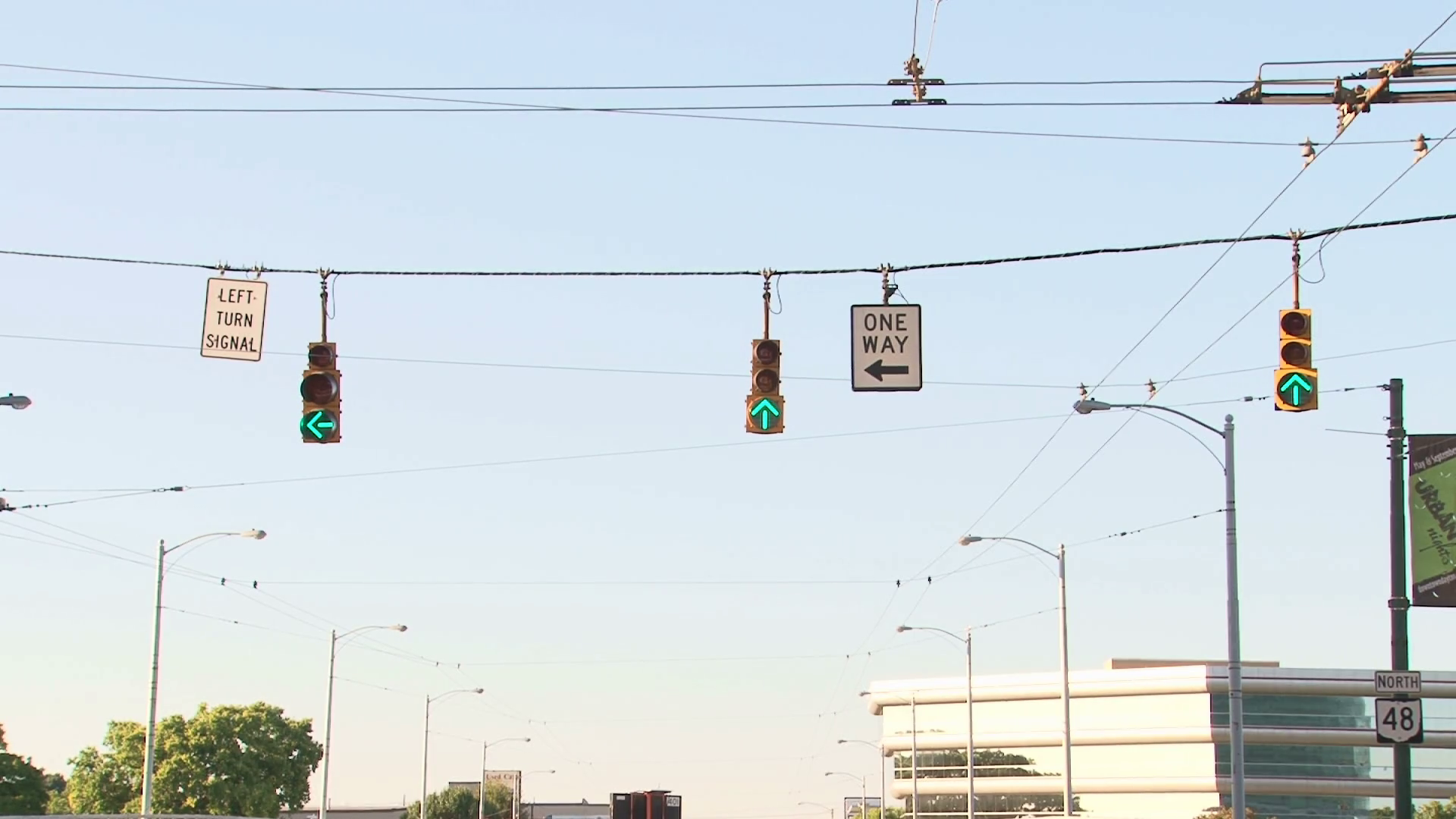Intersection Traffic Lights In City Stock Footage SBV-301058579 ...