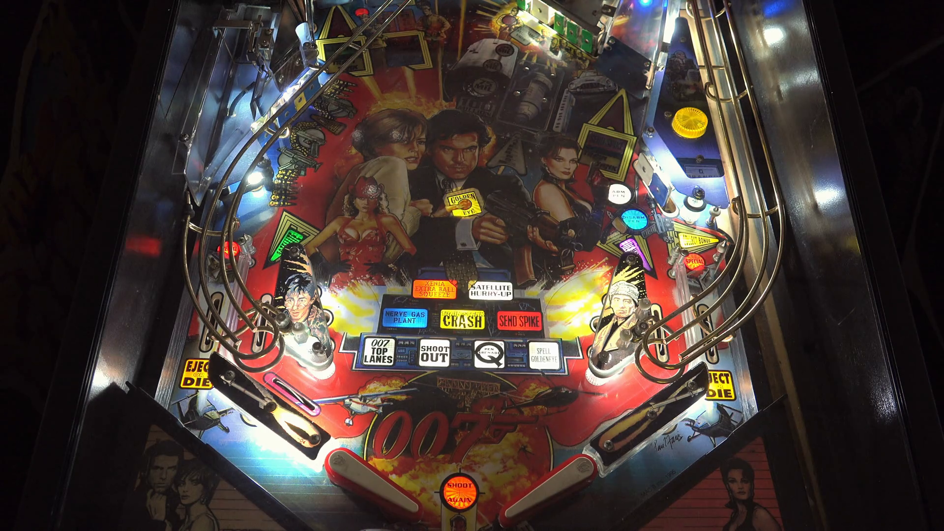 James Bond 007 Pinball Game At Arcade 4k Stock Footage SBV-302188901 ...