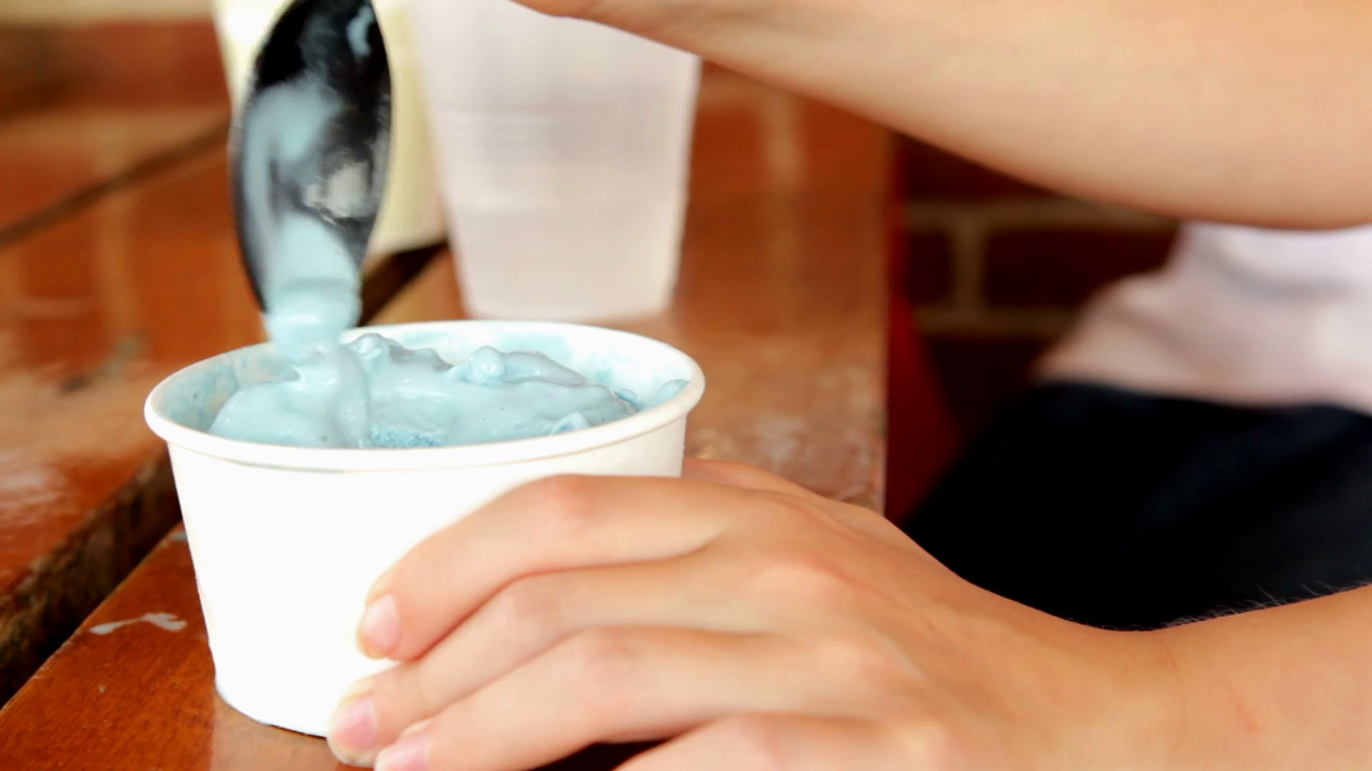 Kid Eating Blue Ice Cream Stock Footage SBV-301110207 - Storyblocks