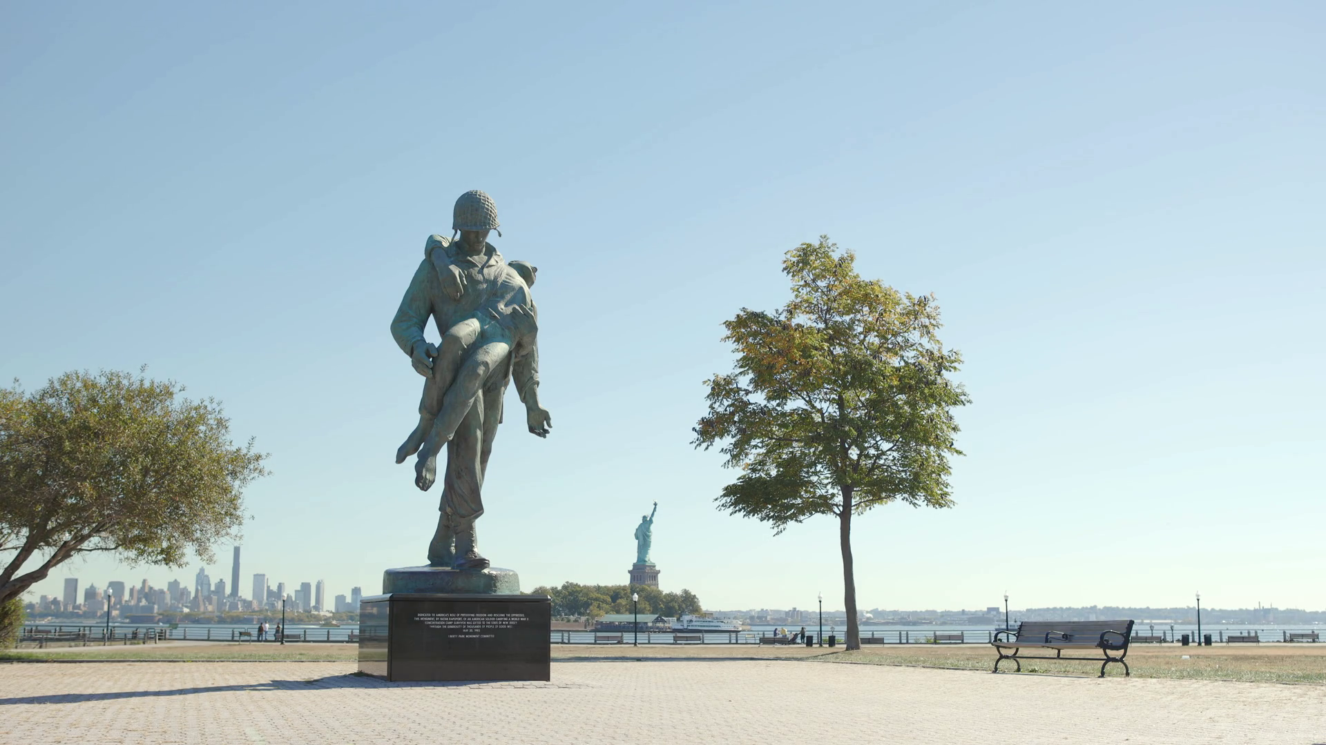 Liberation Statue In Liberty Park New Jersey Stock Footage SBV ...