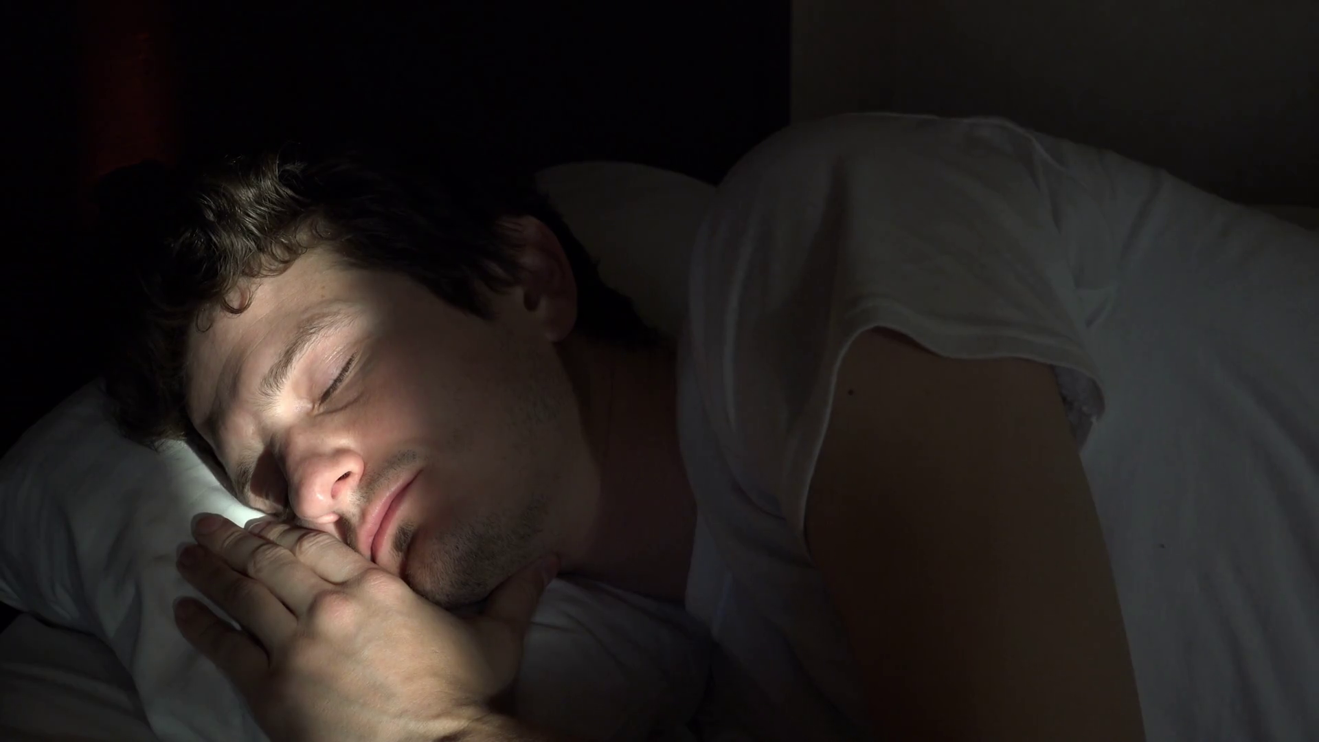 Man Waking Up With Sunlight On Face 4k Stock Footage SBV-301927463 ...