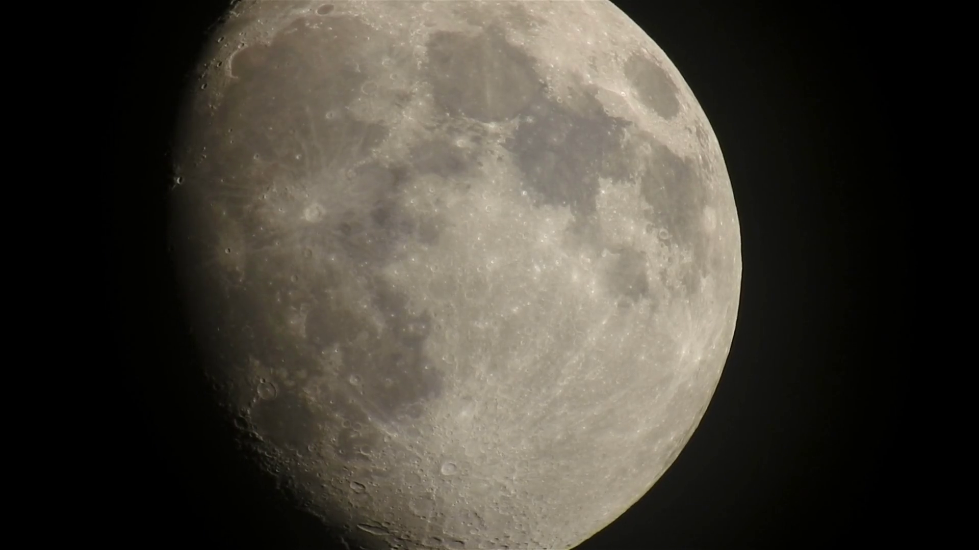 Moon Lit Up On Night Sky With Shadow On Side Stock Footage SBV ...