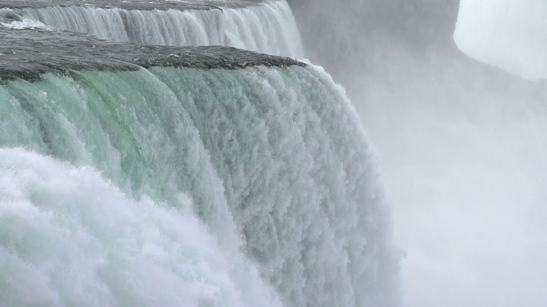Niagara Falls Water Rushing Over Edge Slow Stock Footage SBV-301340502 ...
