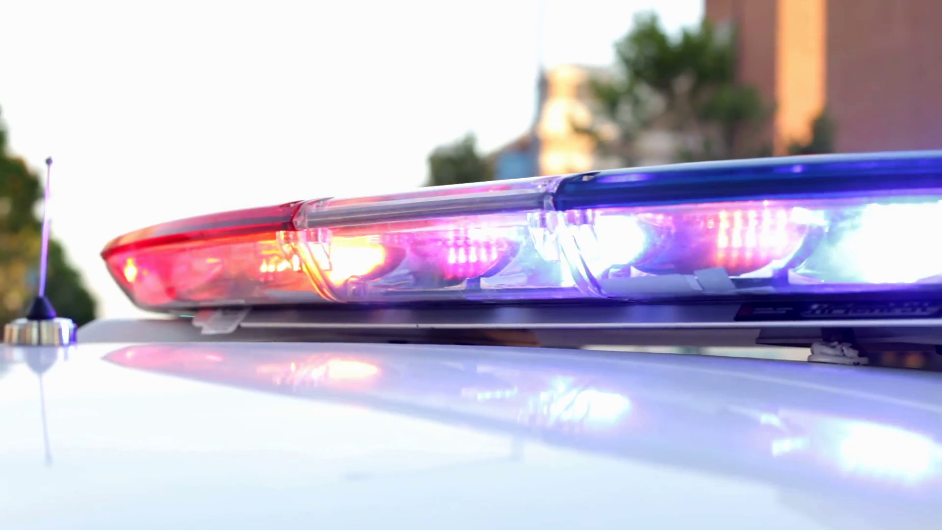 Police Car With Flashing Lights On Stock Footage SBV-301082812 ...