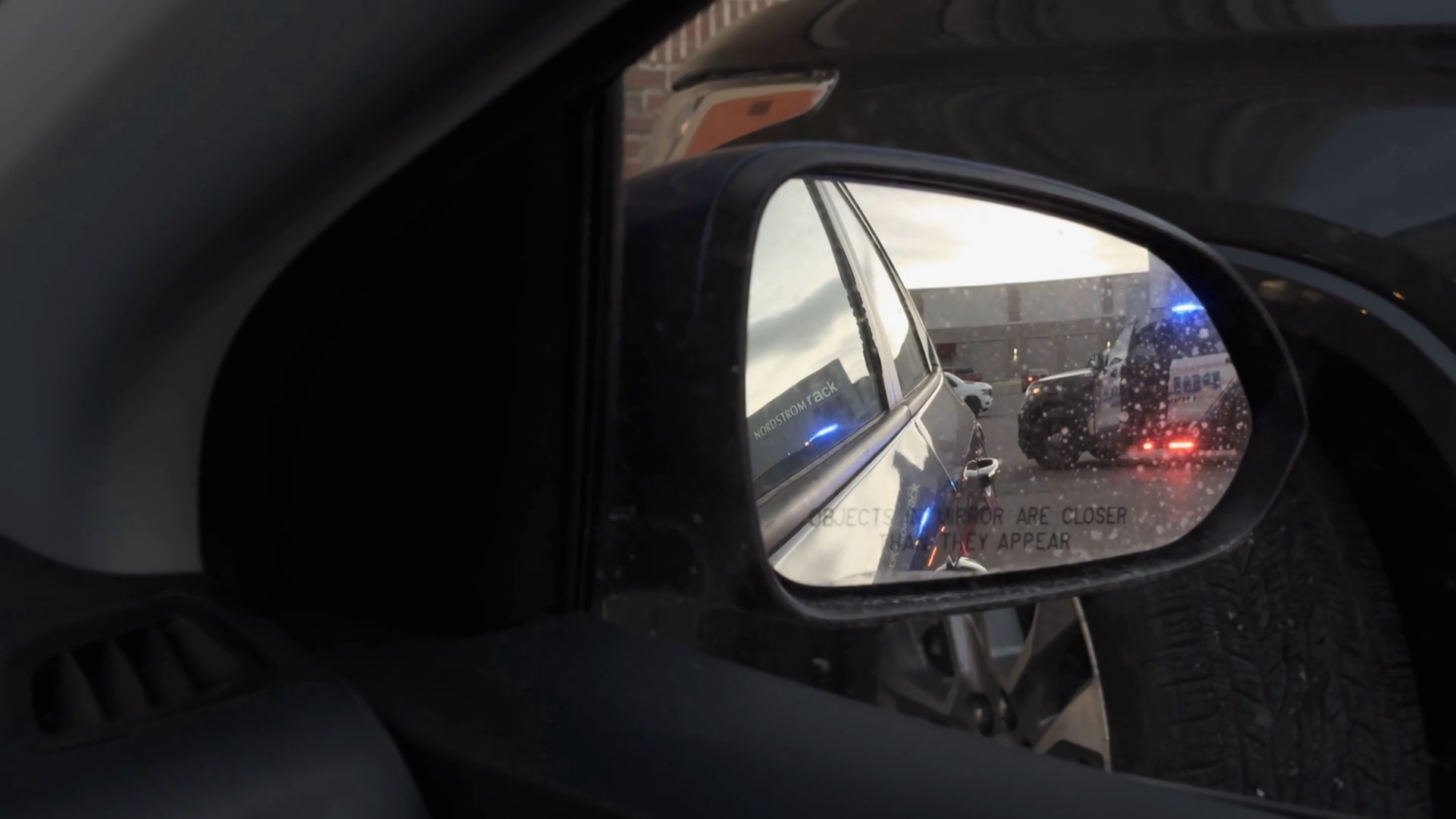 Police In Side Mirror Of Car With Lights On Stock Footage SBV-352042767 ...