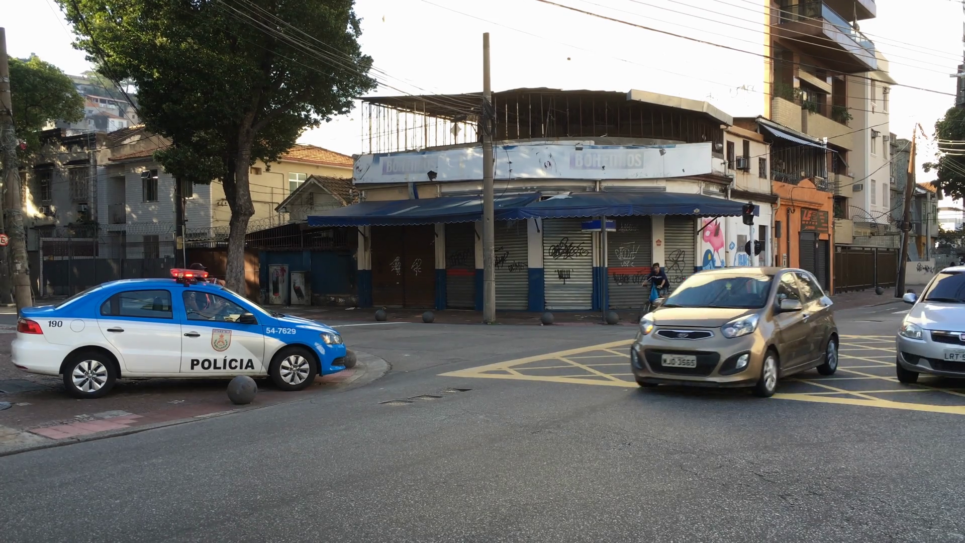 Police Sitting At Corner Of Intersection In Stock Footage SBV-308907236 ...