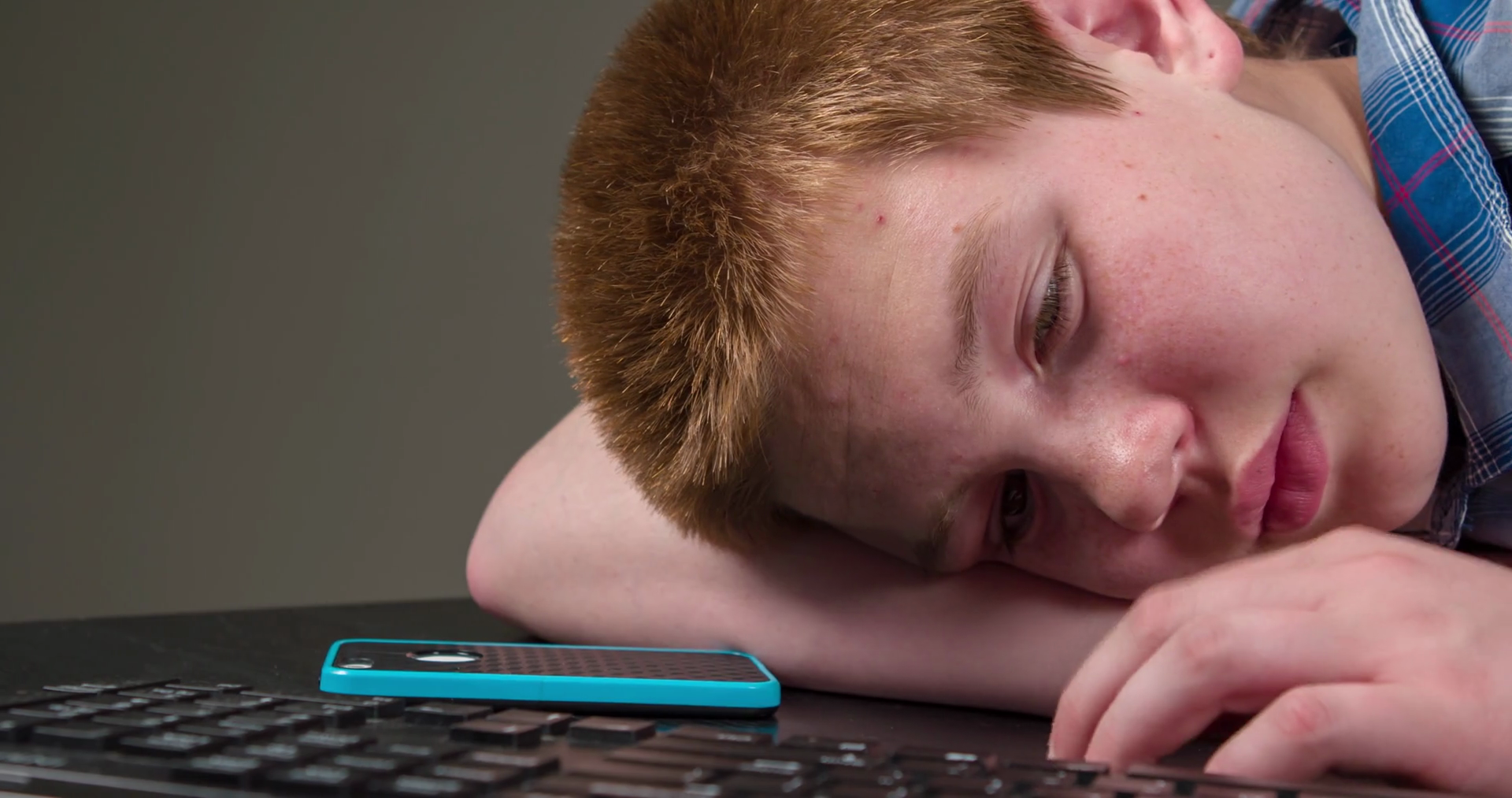 Sad Depressed Boy At Computer Keyboard With Stock Footage SBV-301329847 ...