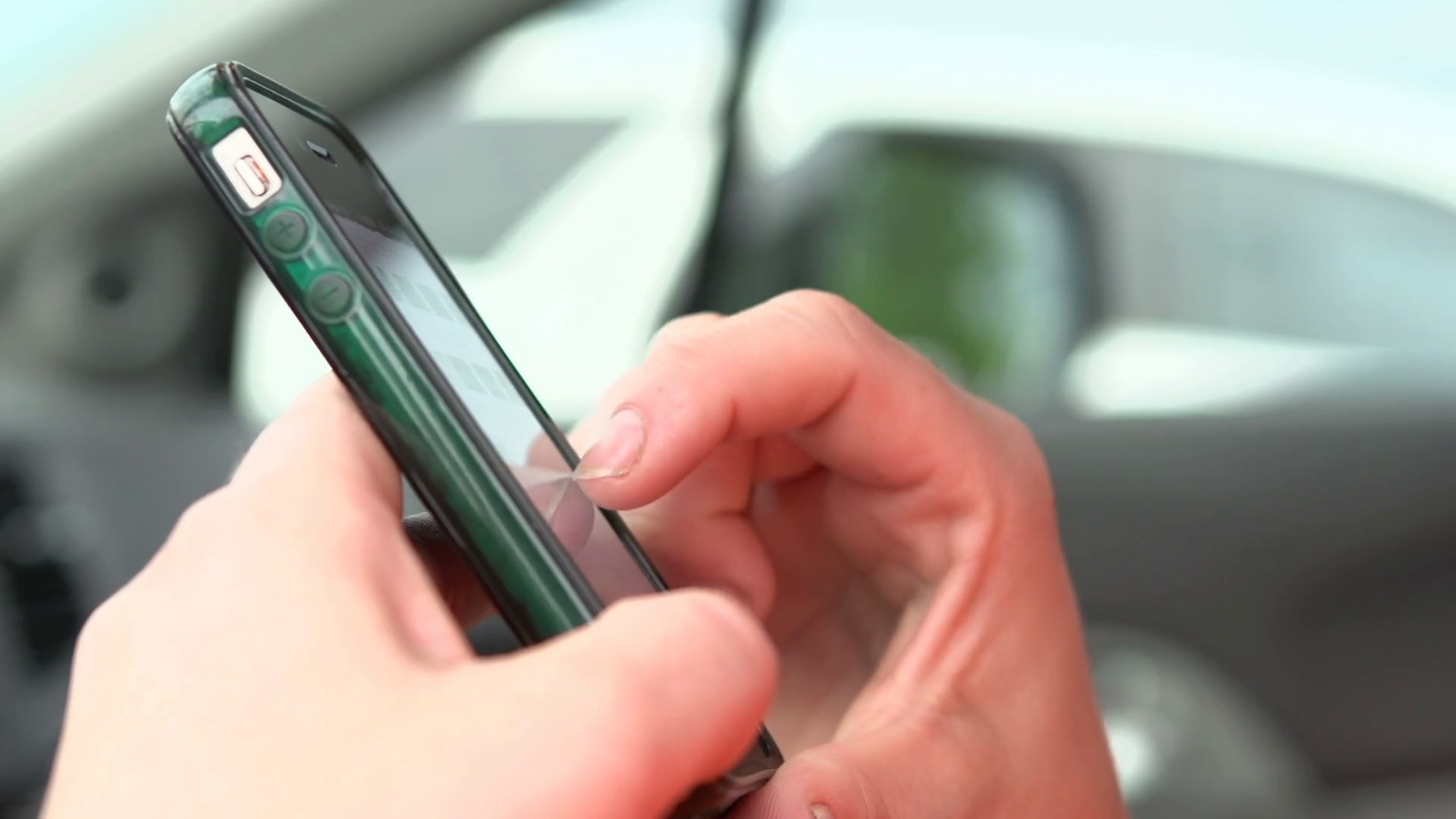 Sitting In Parked Car Using Browsing Smart Stock Footage SBV-301159236 ...