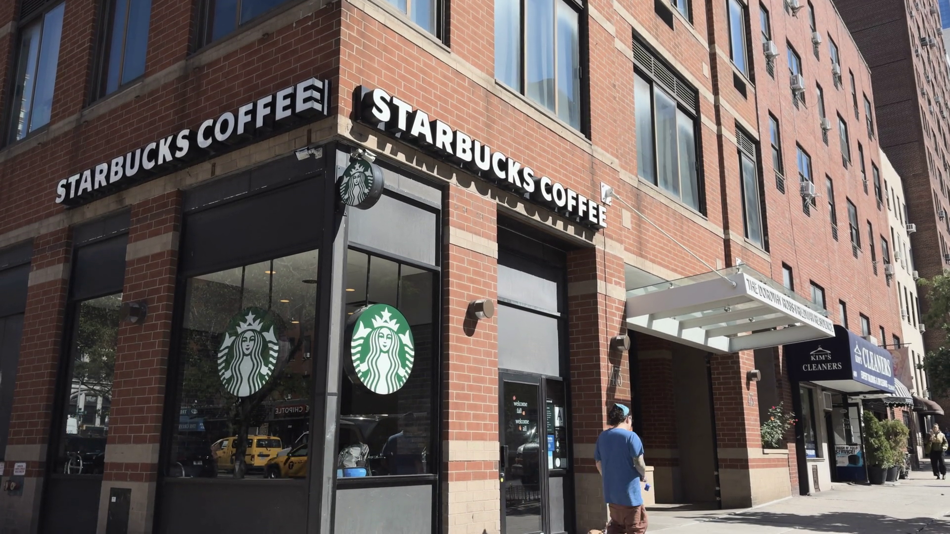Starbucks Coffee At Corner Of Downtown Stock Footage SBV-352043020 ...