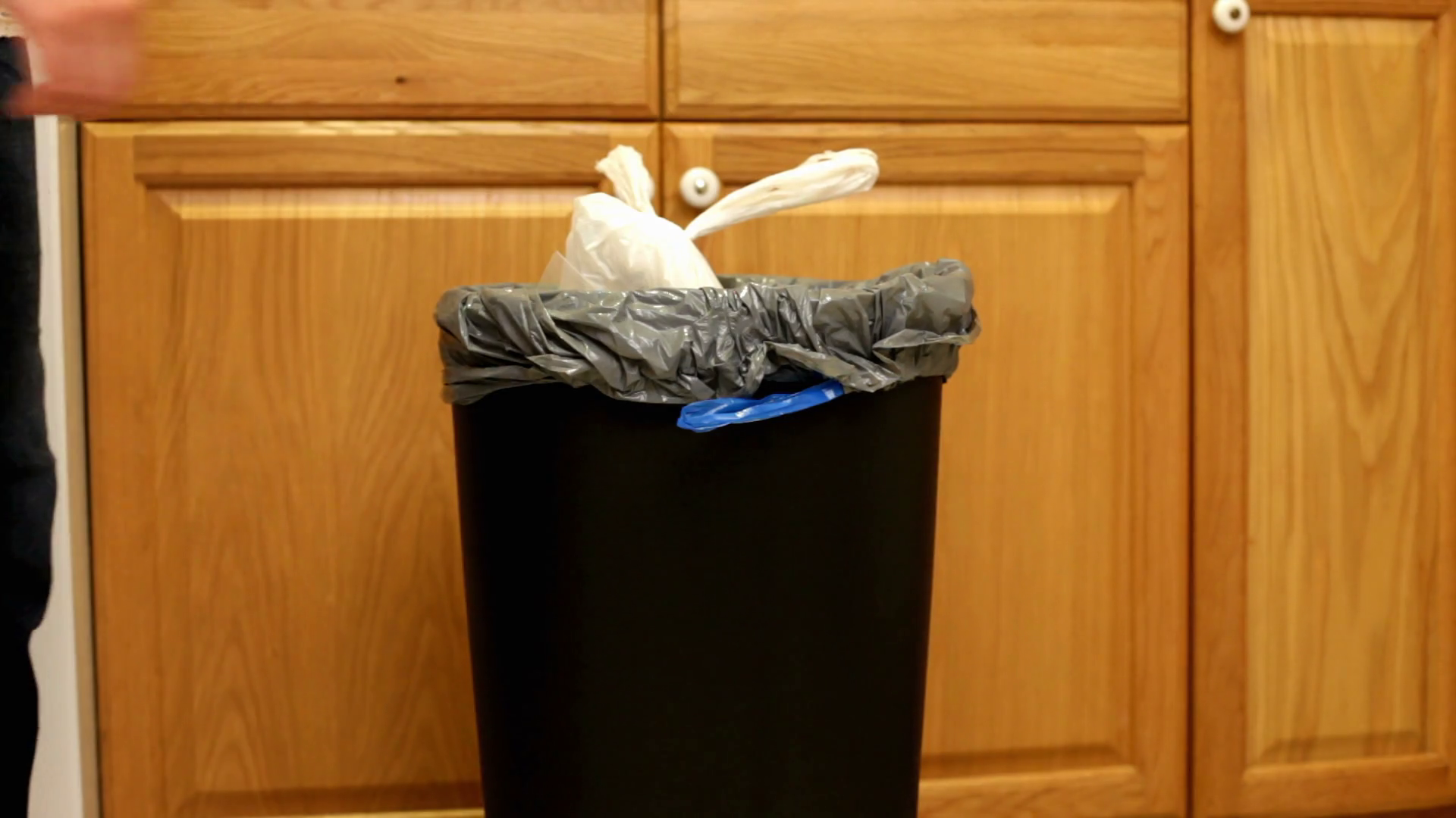 Taking Out Trash Bag From Kitchen Garbage Can Stock Footage SBV ...