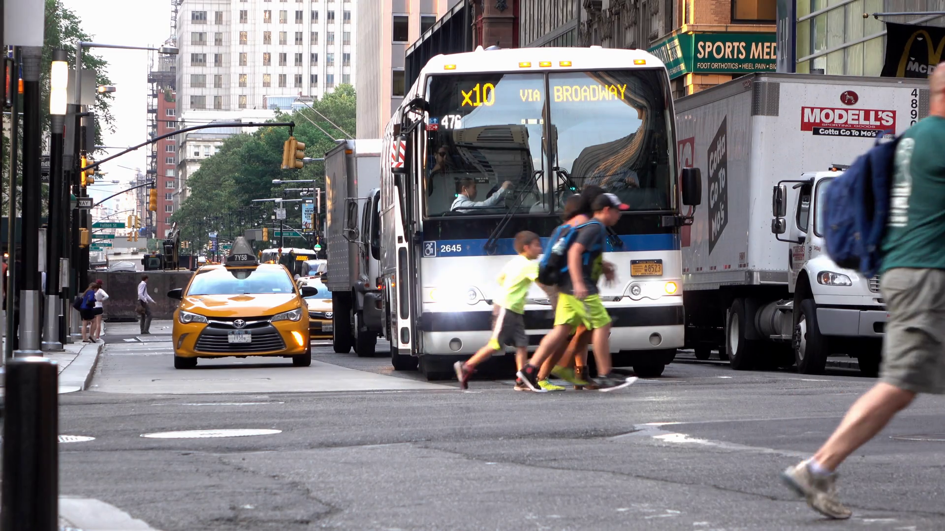 Traffic in downtown New York City establishing shot 4k Stock Video ...